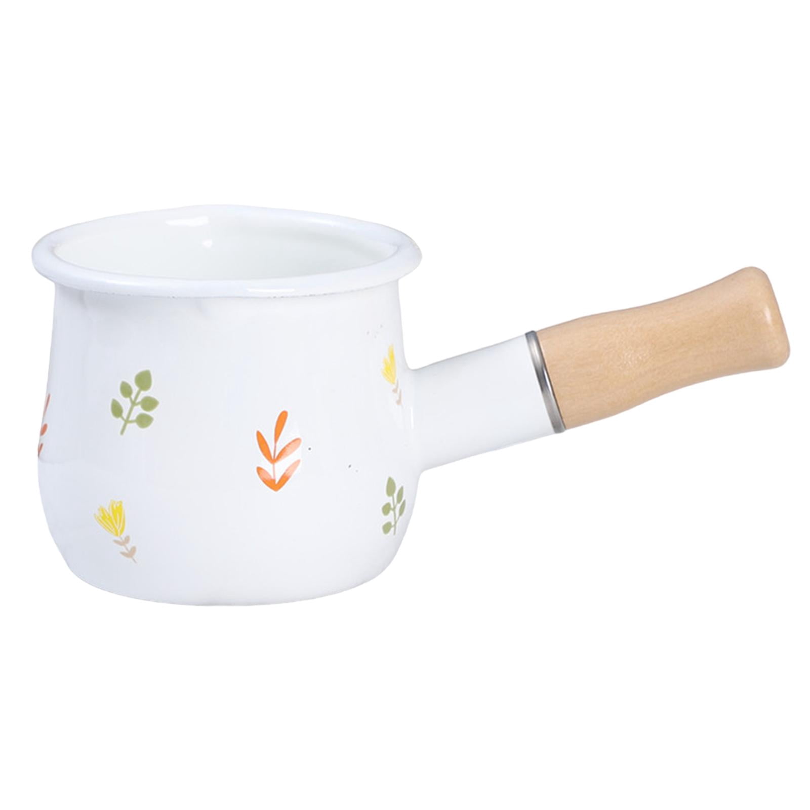 flameer Enamel Milk Pot Sauce Pan Heating Oils Pot Butter Melting Pot ...