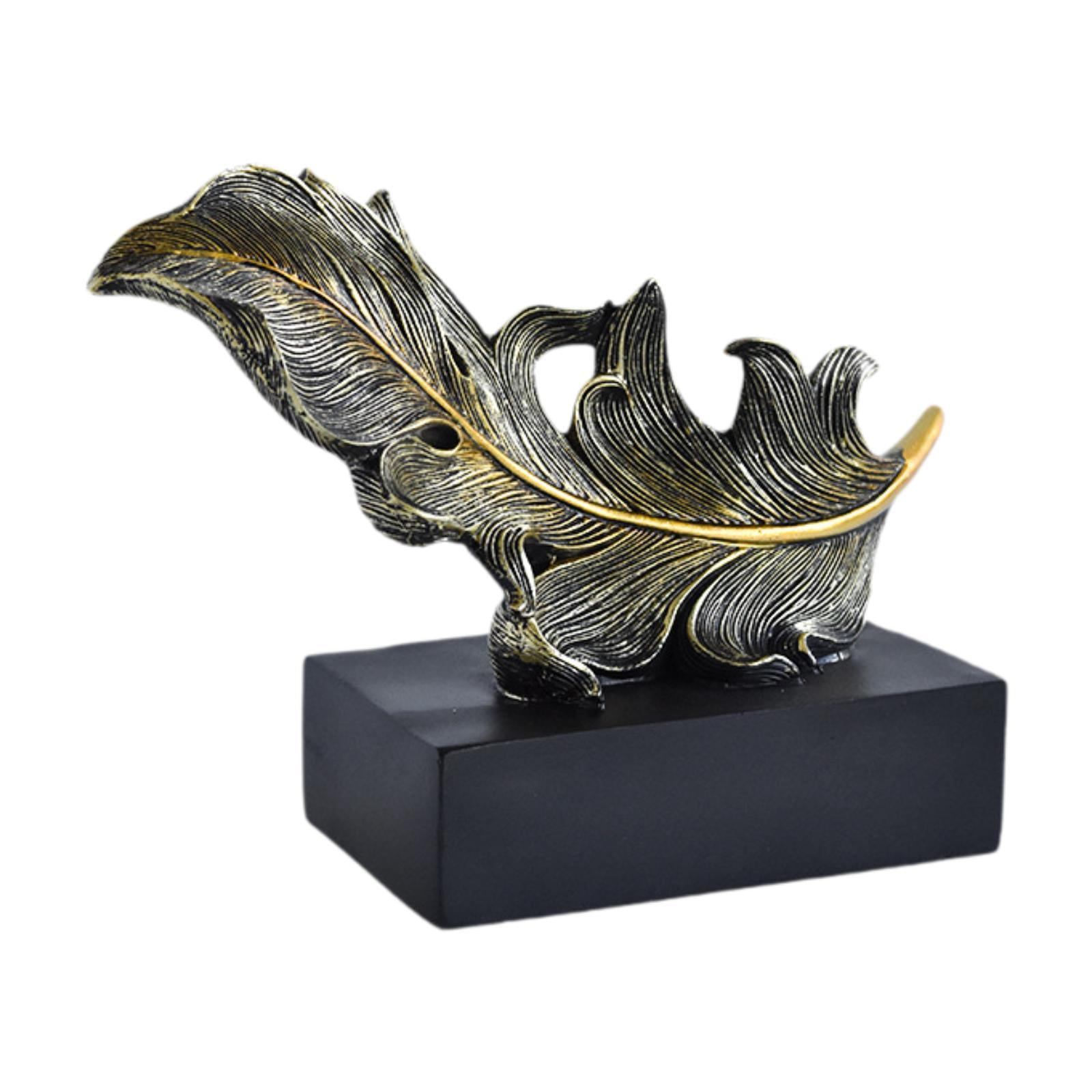 flameer Feather Figurine Decor Crafts Feather Statue for Bookshelf ...