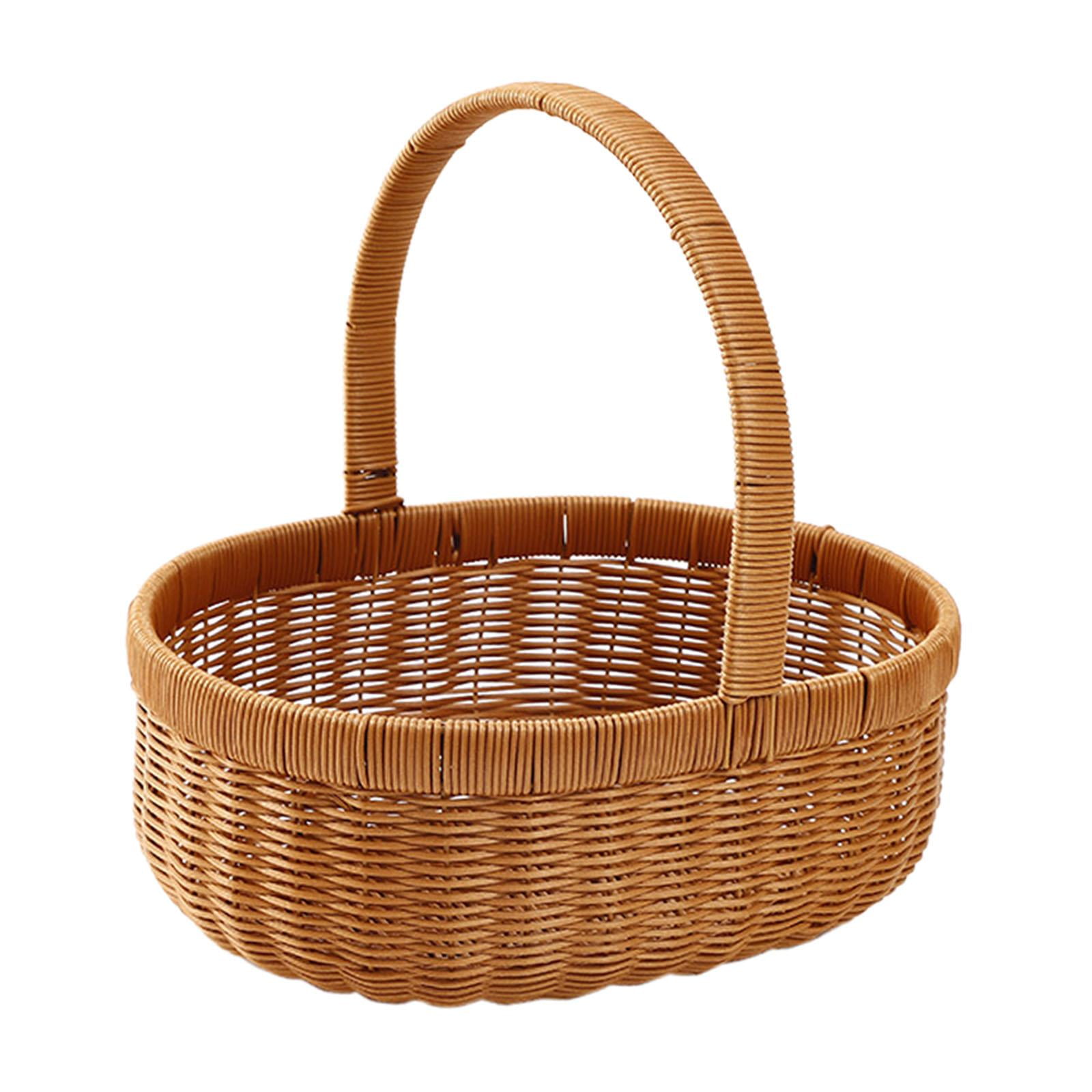 flameer Flower Baskets Hand Woven Storage Basket, Farm Shopping Basket ...