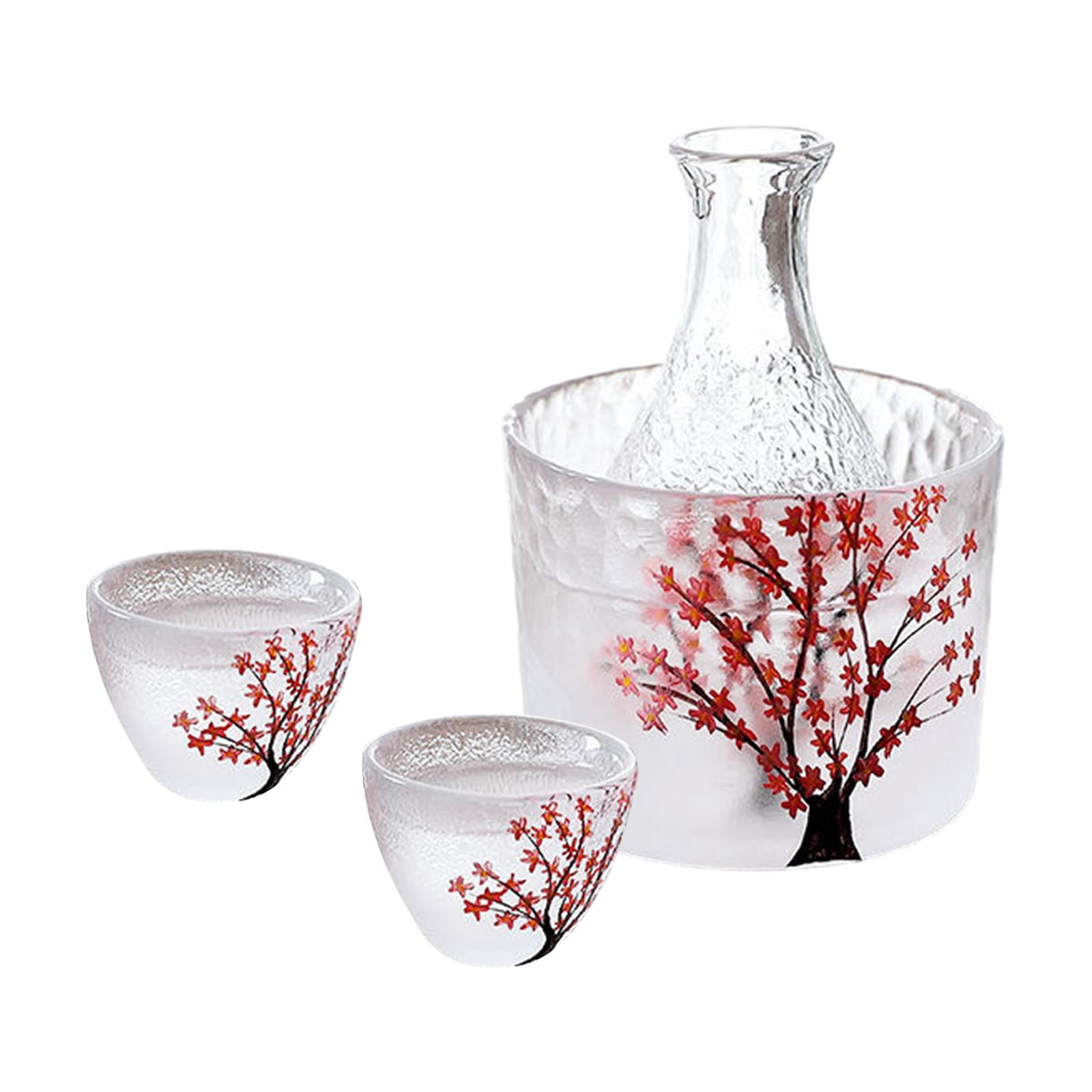 flameer Glass Sake Glasses Set, Gift Set, Japanese Sake Cups, Cold/Hot ...