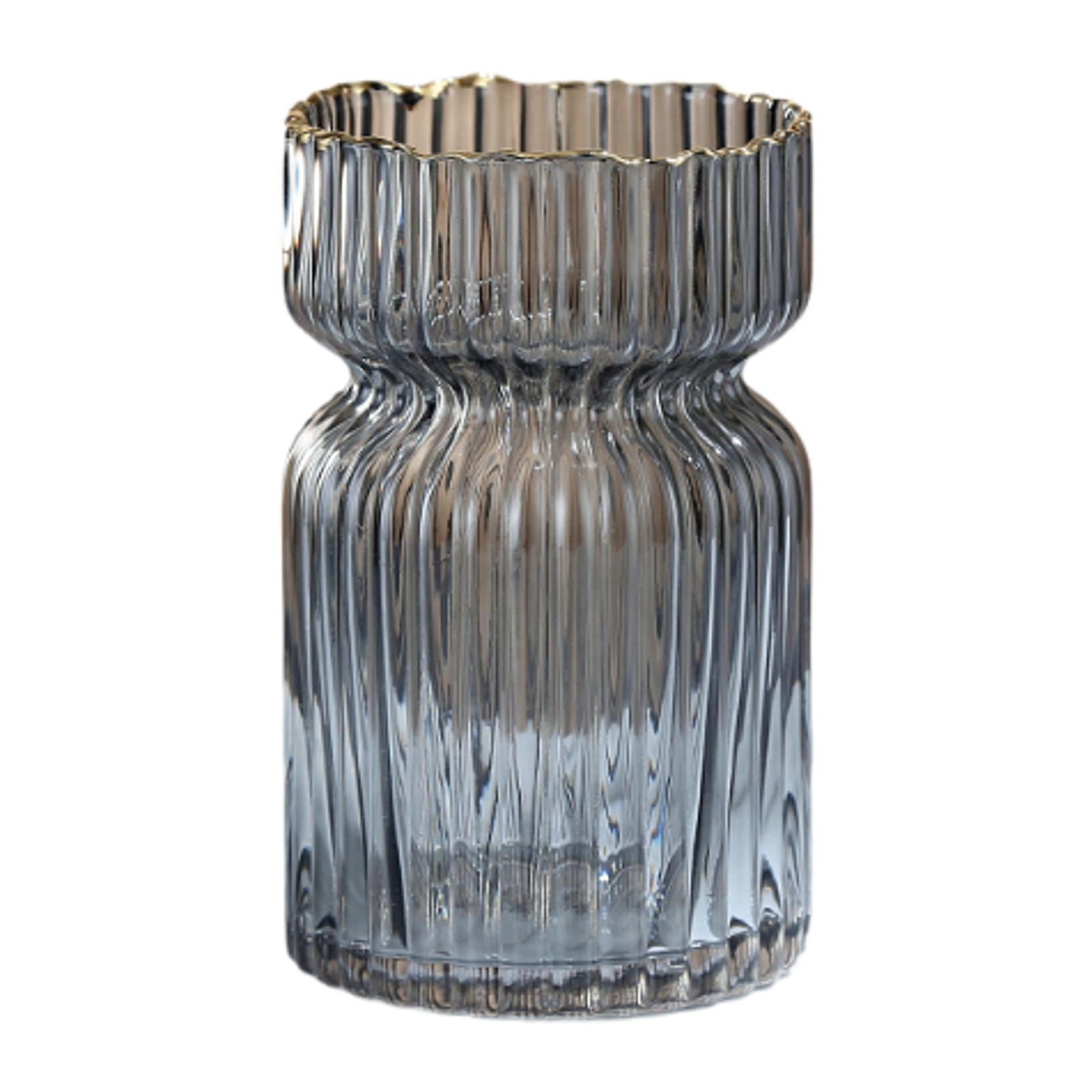 flameer Glass Vase Centerpieces Decoration Gray Glass Vase for ...