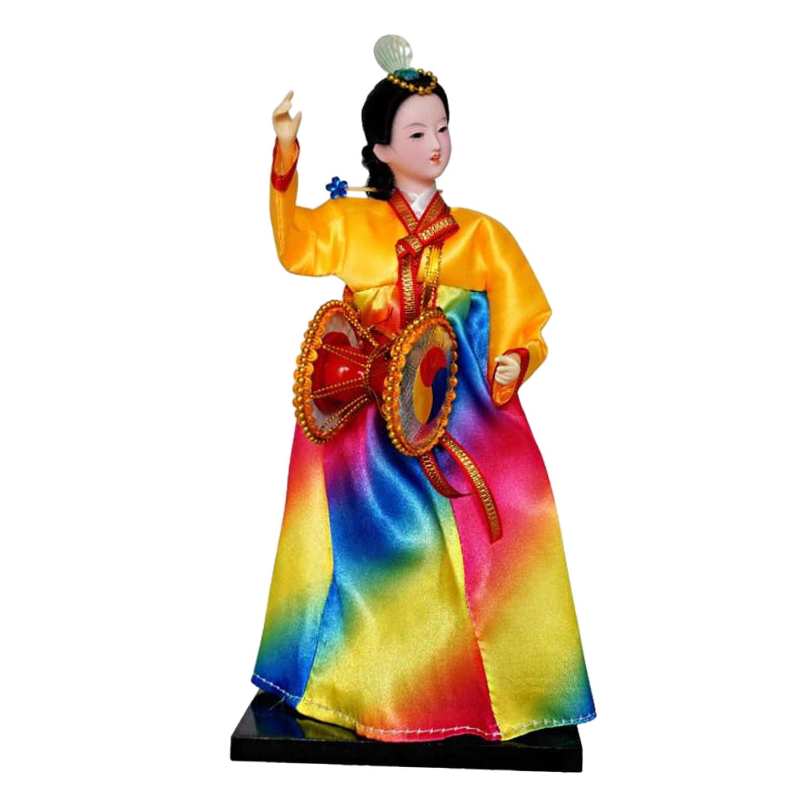 flameer Hanbok Doll Korean Geisha Doll Mini Kabuki Statue Traditional ...