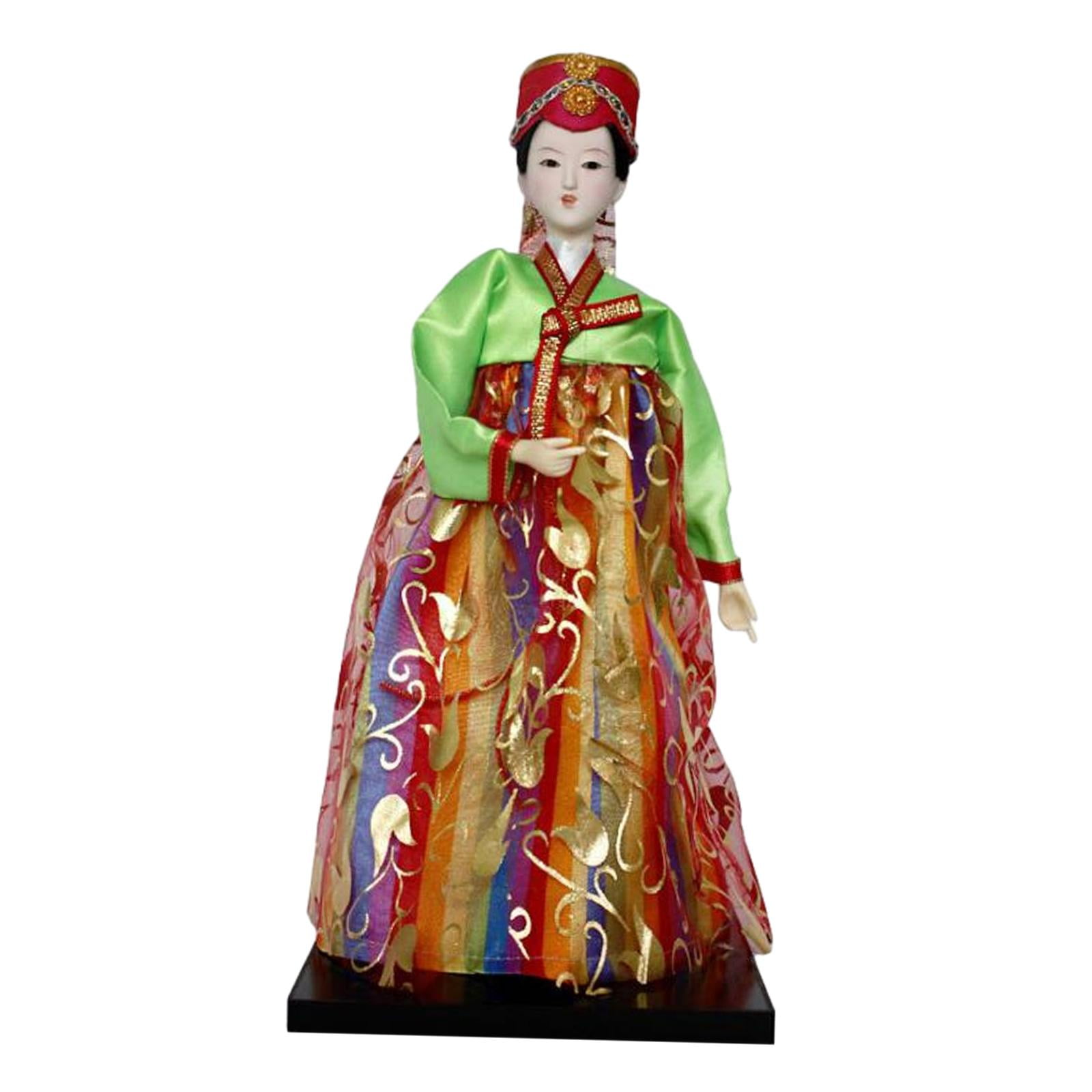 flameer Hanbok Doll Korean Geisha Doll Mini Kabuki Statue Traditional ...