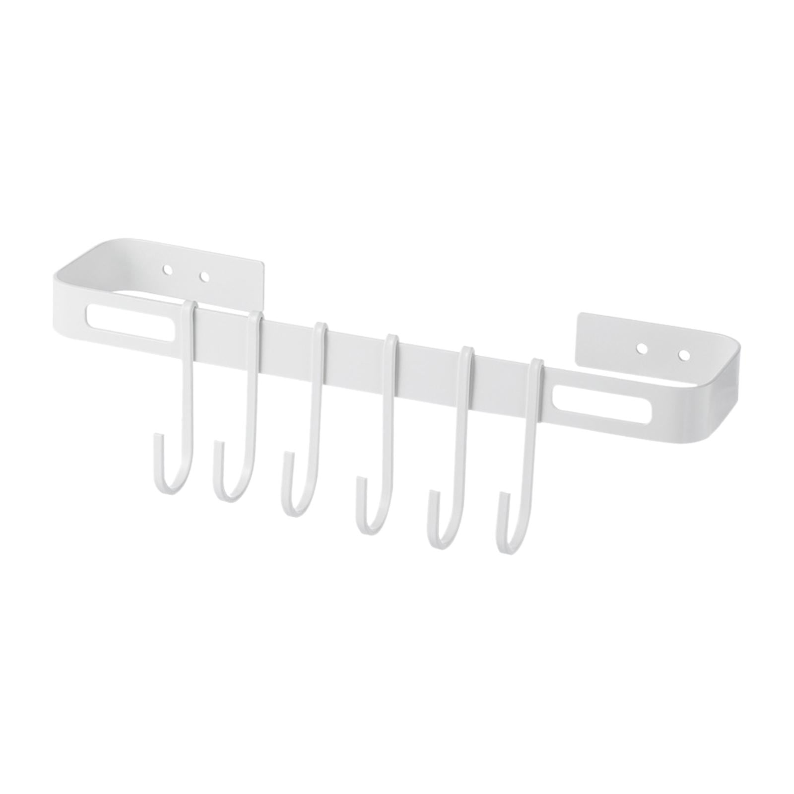 Flameer Kitchen Rail With 6 Hooks Wall Mount Kitchen Utensil Rack Iron For Hanging Pot