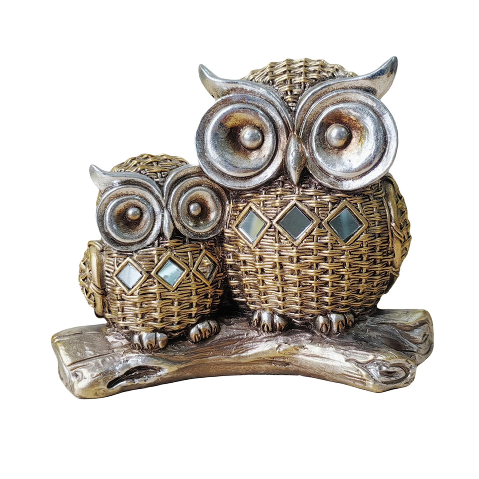 flameer Owl Statue Art Crafts Creative Tabletop Ornament for Office ...