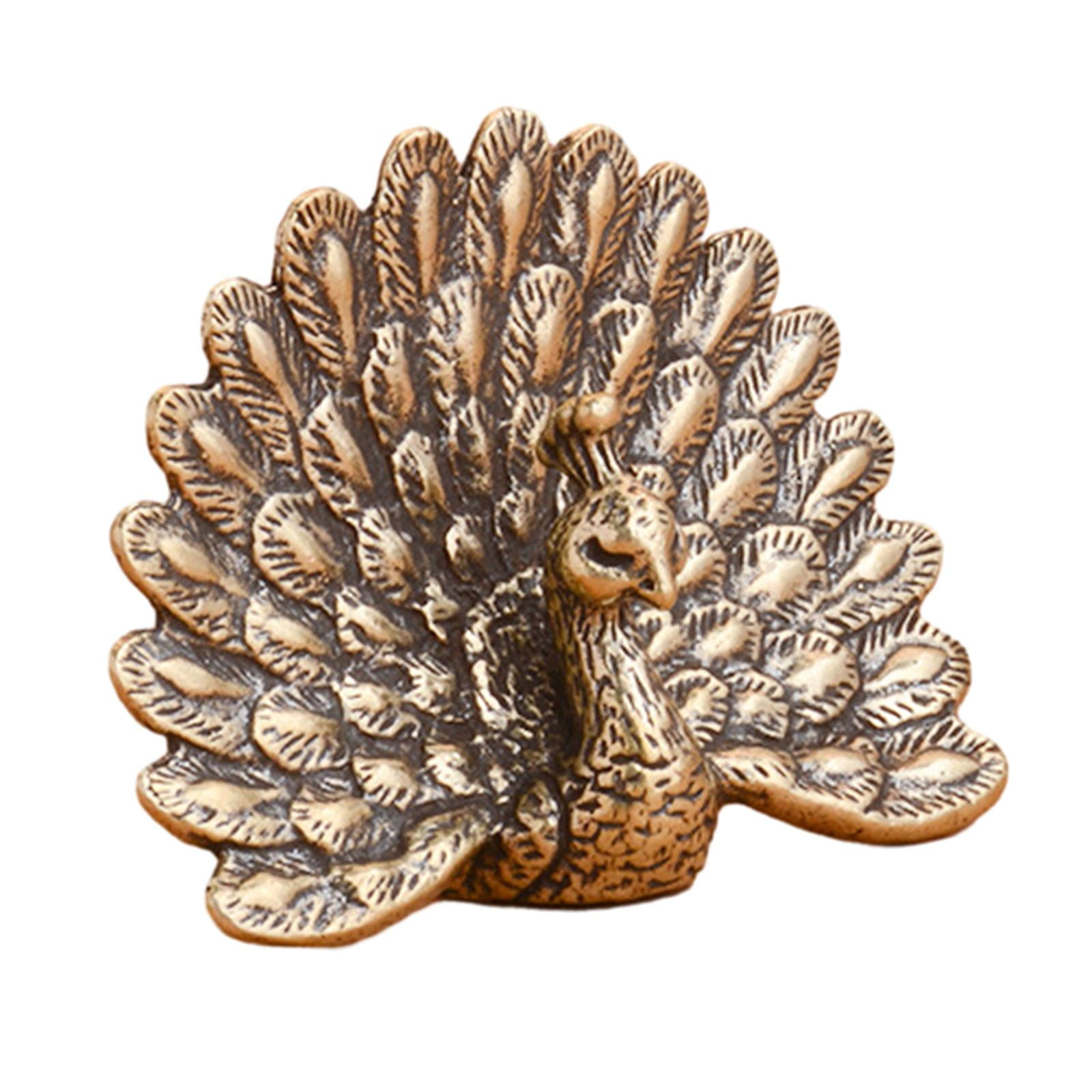 flameer Peacock Statue Bookshelf Gift Cabinet Animal Figurines Peacock ...