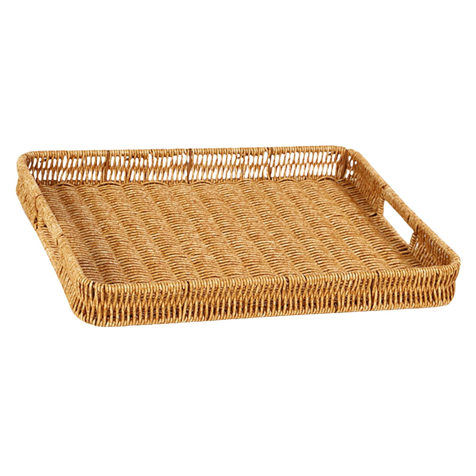 flameer Rattan Wicker Storage Basket Home Decor Entryway Dinner Table ...