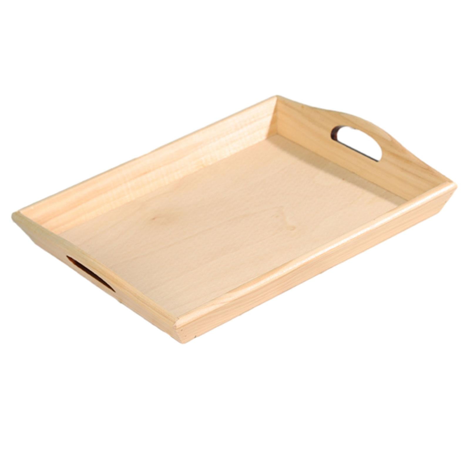 flameer Rectangle Serving Tray Food Holder Ottoman Tray with Handles ...