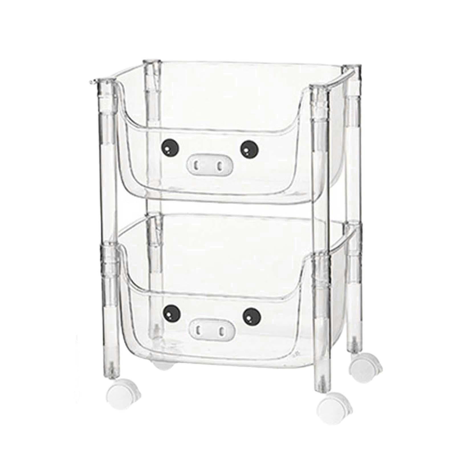 flameer Rolling Storage Carts Mobile Shelving Unit Organizer for Dorm ...