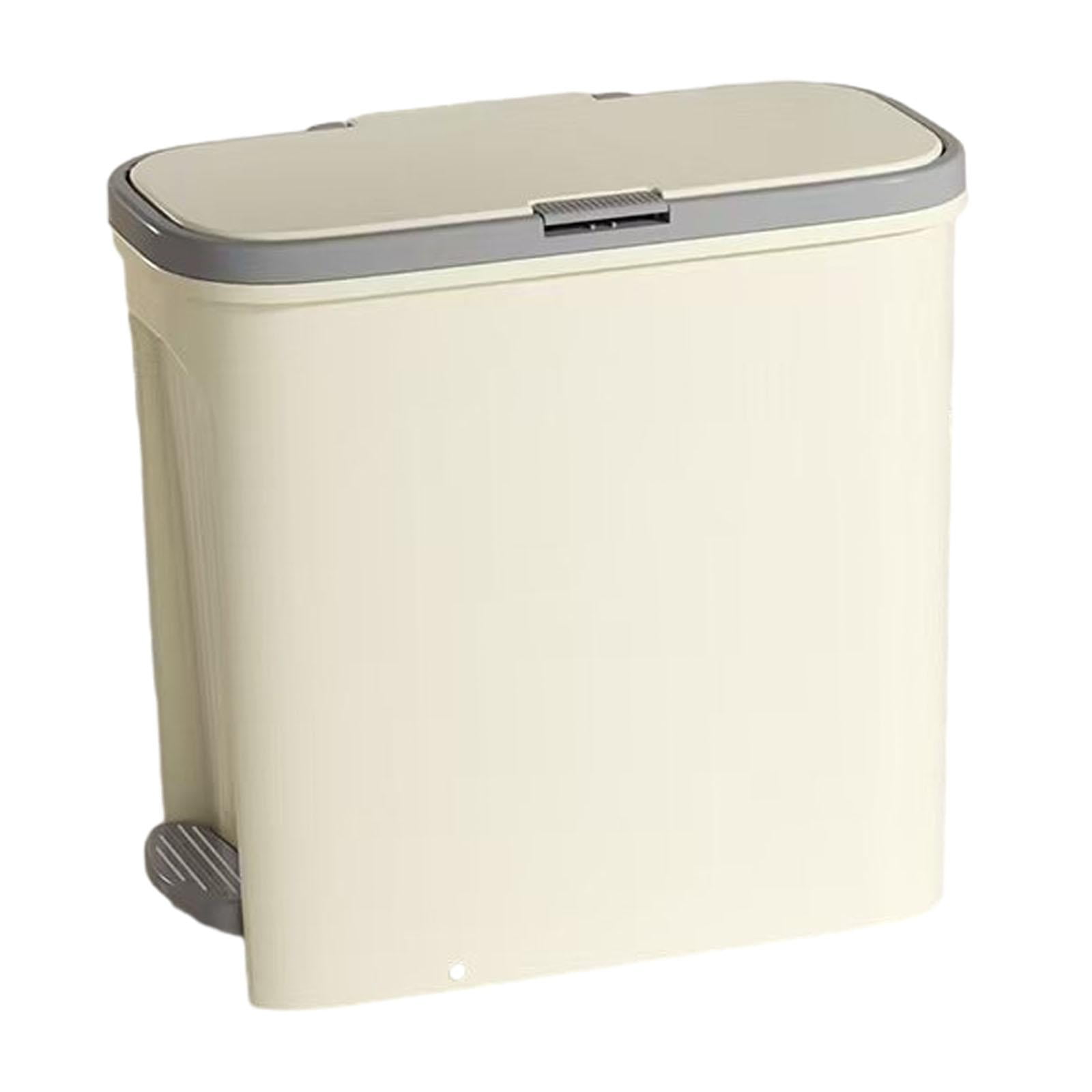 flameer Slim Trash Can Rectangular Rubbish Bin Garbage Bin for Kitchen ...