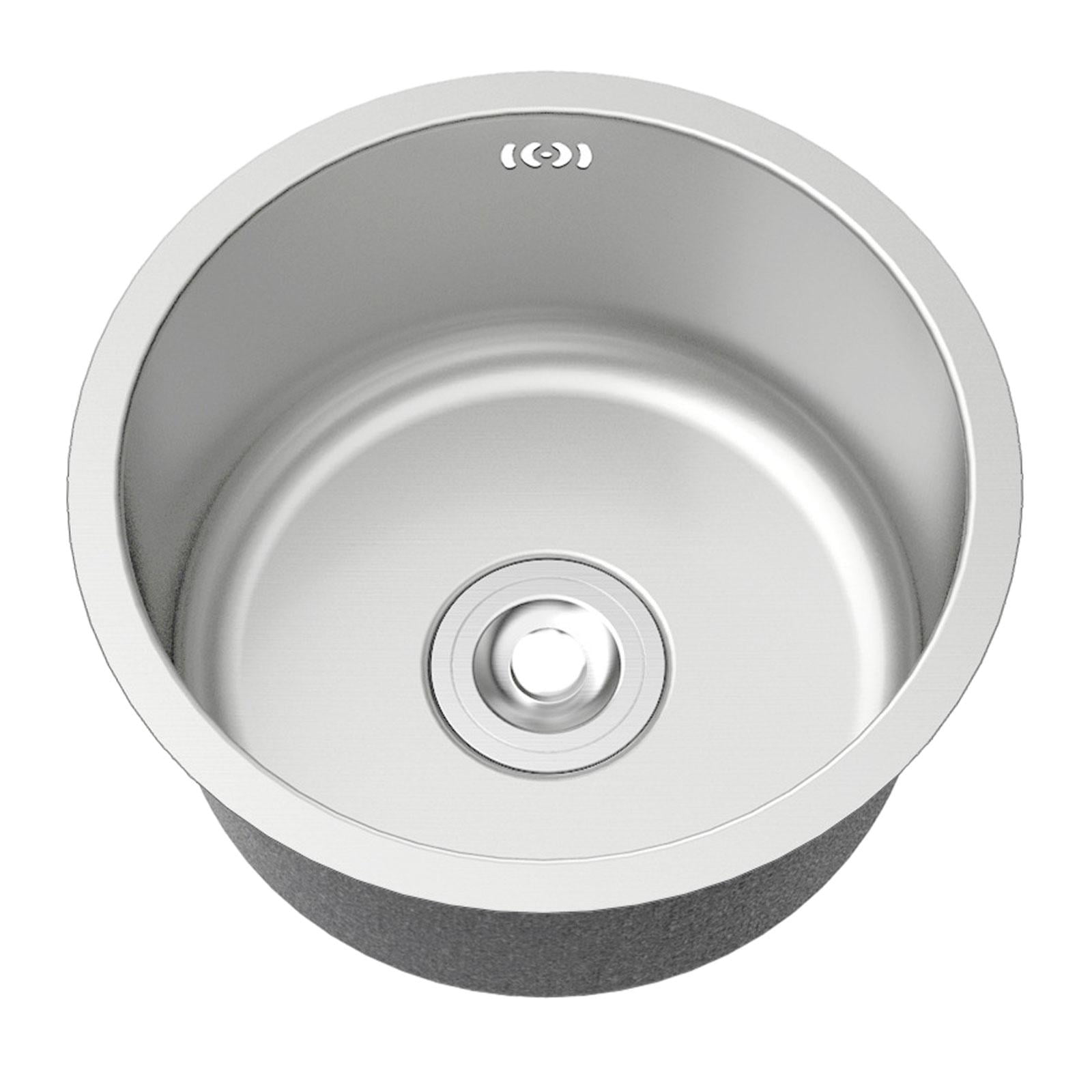 flameer Stainless Steel Kitchen Drainage Island Counters Sink Round ...