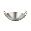 Miulika Stainless Steel Round Bottom Wok, Double Handle, 32cm, Durable ...