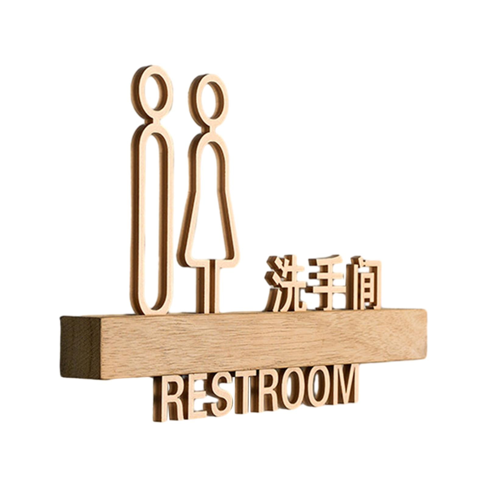 flameer Toilet Door Signs Bathroom Door Signage Restroom Sign Decor ...