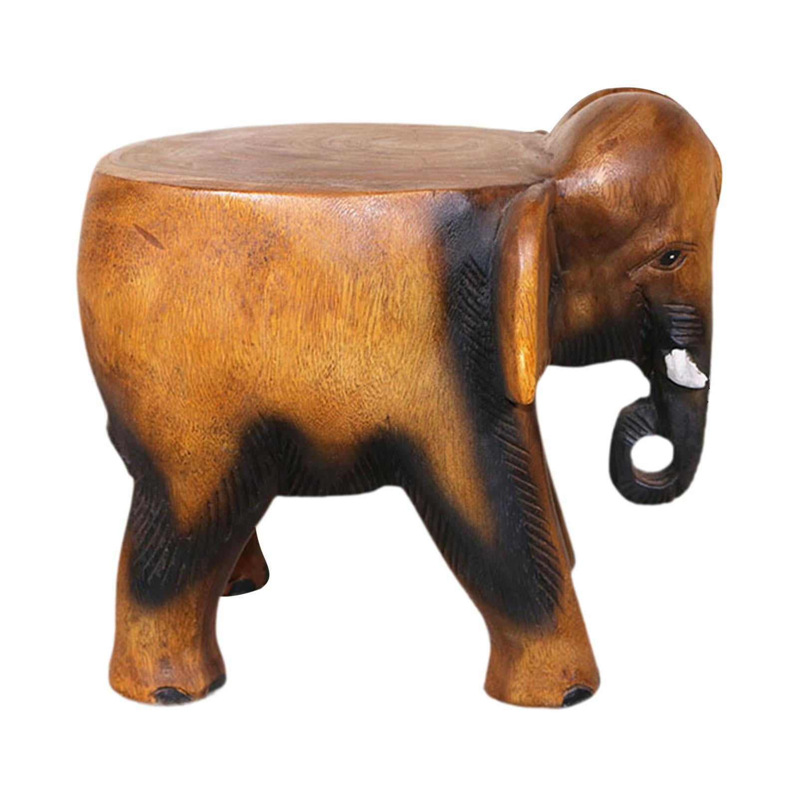 flameer Wood Elephant Stool Foot Stool Housewarming Gift Seat Wooden ...