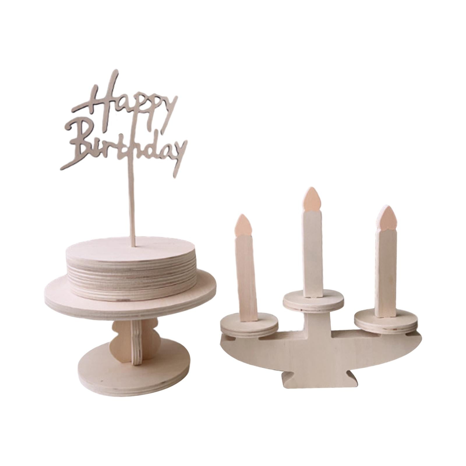 flameer Wooden Cake Tray Cake Plate Christmas Decor Home Decoration ...