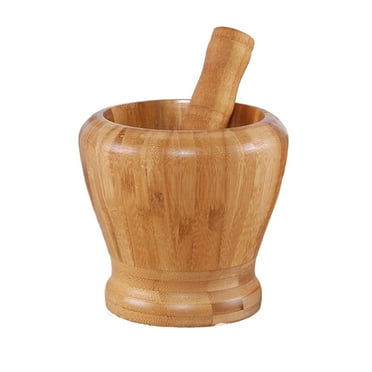 Wood Wooden Mortar Pestle Pylon Crush Herb Grinder Pilon Madera Bar ...