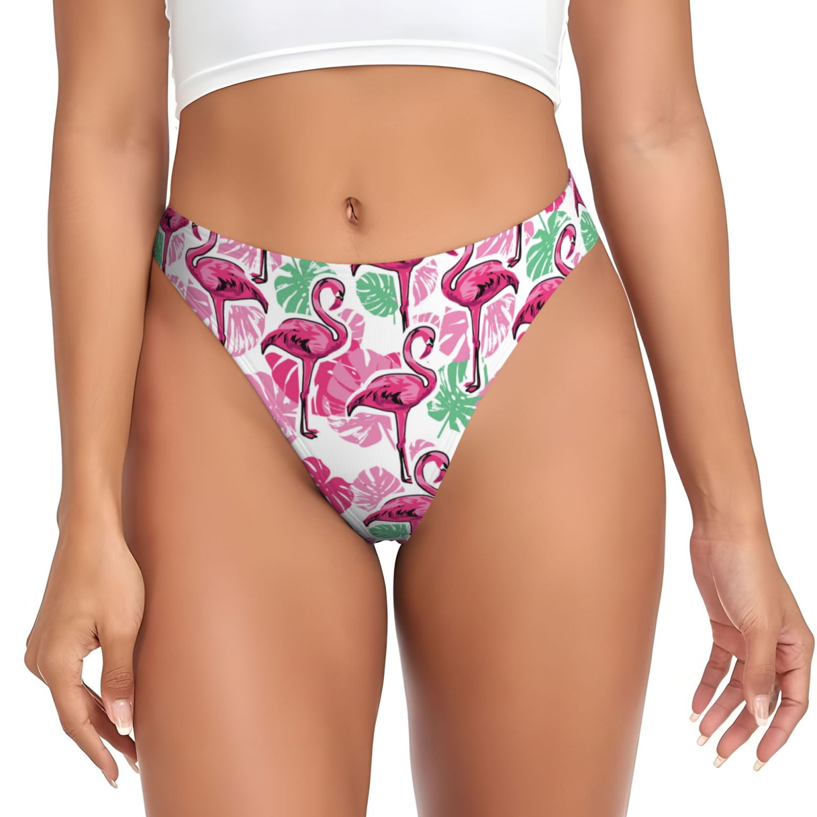 flamingo AA Thongs for Women - No Show Seamless Womens Thongs Underwear, Stretch G String Thongs ...