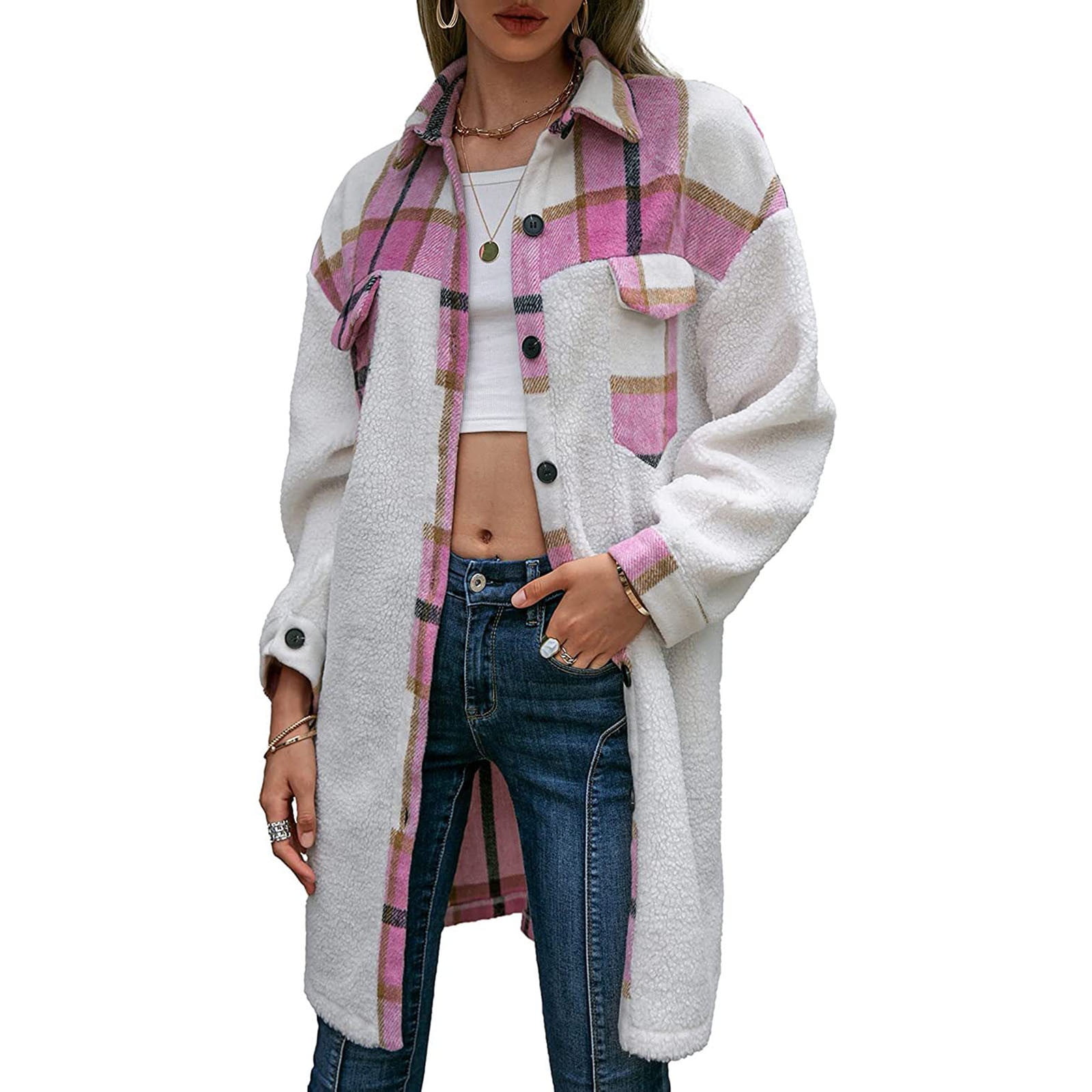 MASRIN fall plaid cardigans for women 2024, Plaid Jackets for Women ...