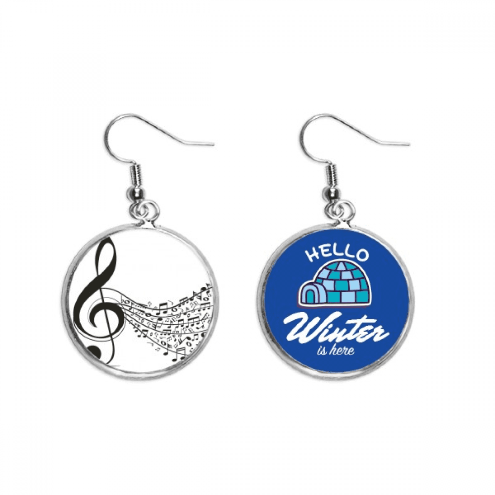 flappg music notes treble clef dangle drop winter ice earring jewelry ...