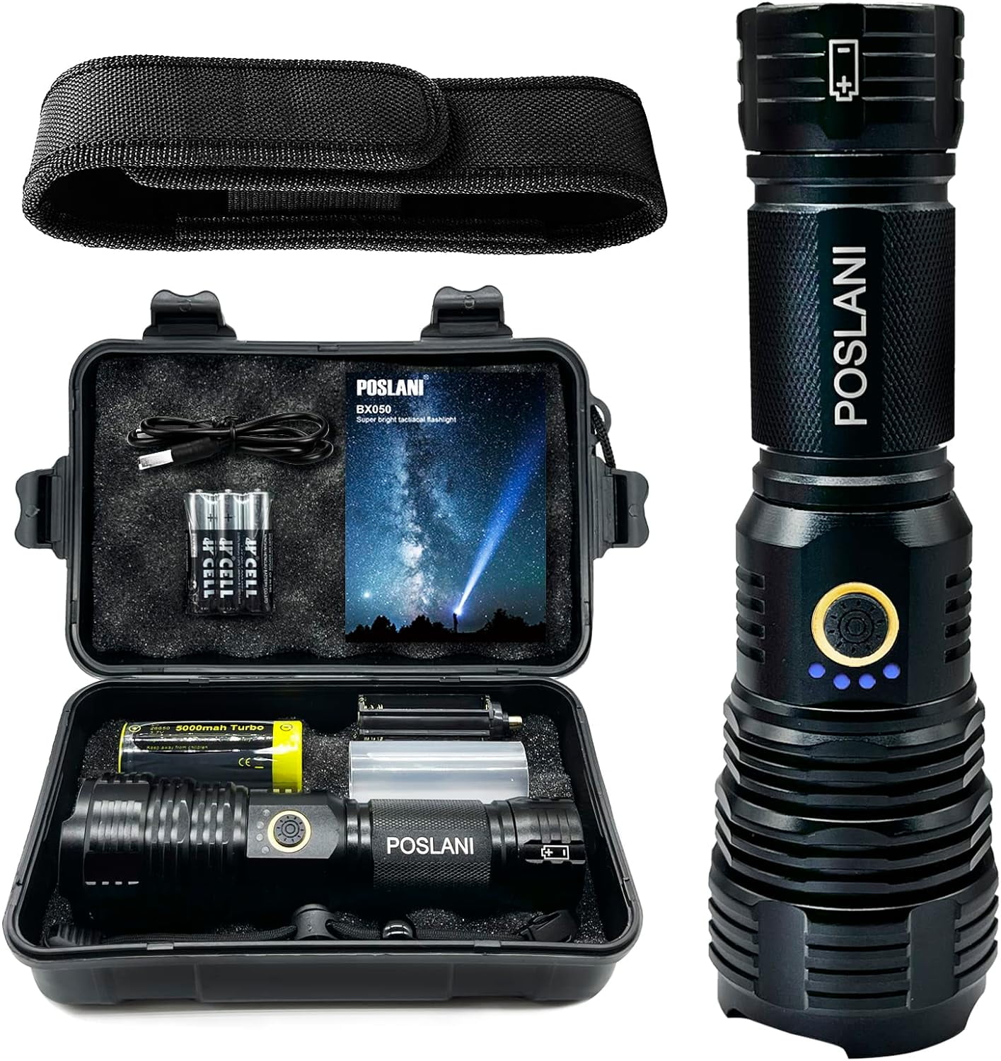 flashlights LED high lumens Rechargeable, Extremely Bright 50000 lumens ...