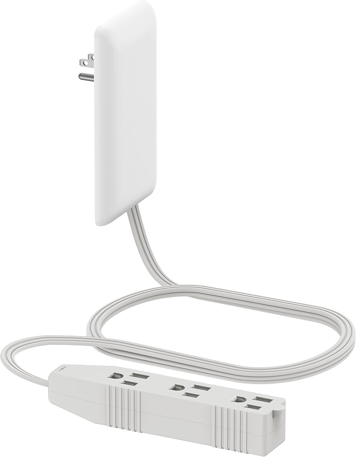 Flat-Face Outlet Extender with 3 Receptacles, Ultra-Thin Wall Plate ...