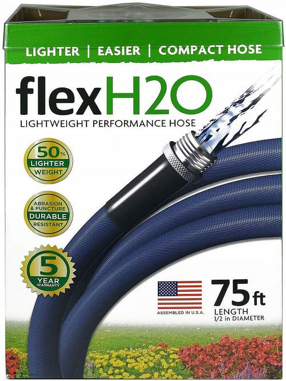FlexH2O 75ft Anti-Kink Lightweight Performance Hose, Stretchable ...