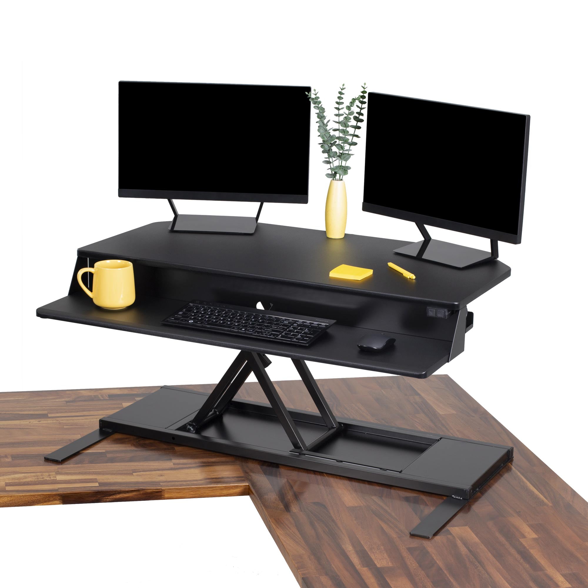 flexpro power 40 inch electric corner desk | 2 level standing desk ...