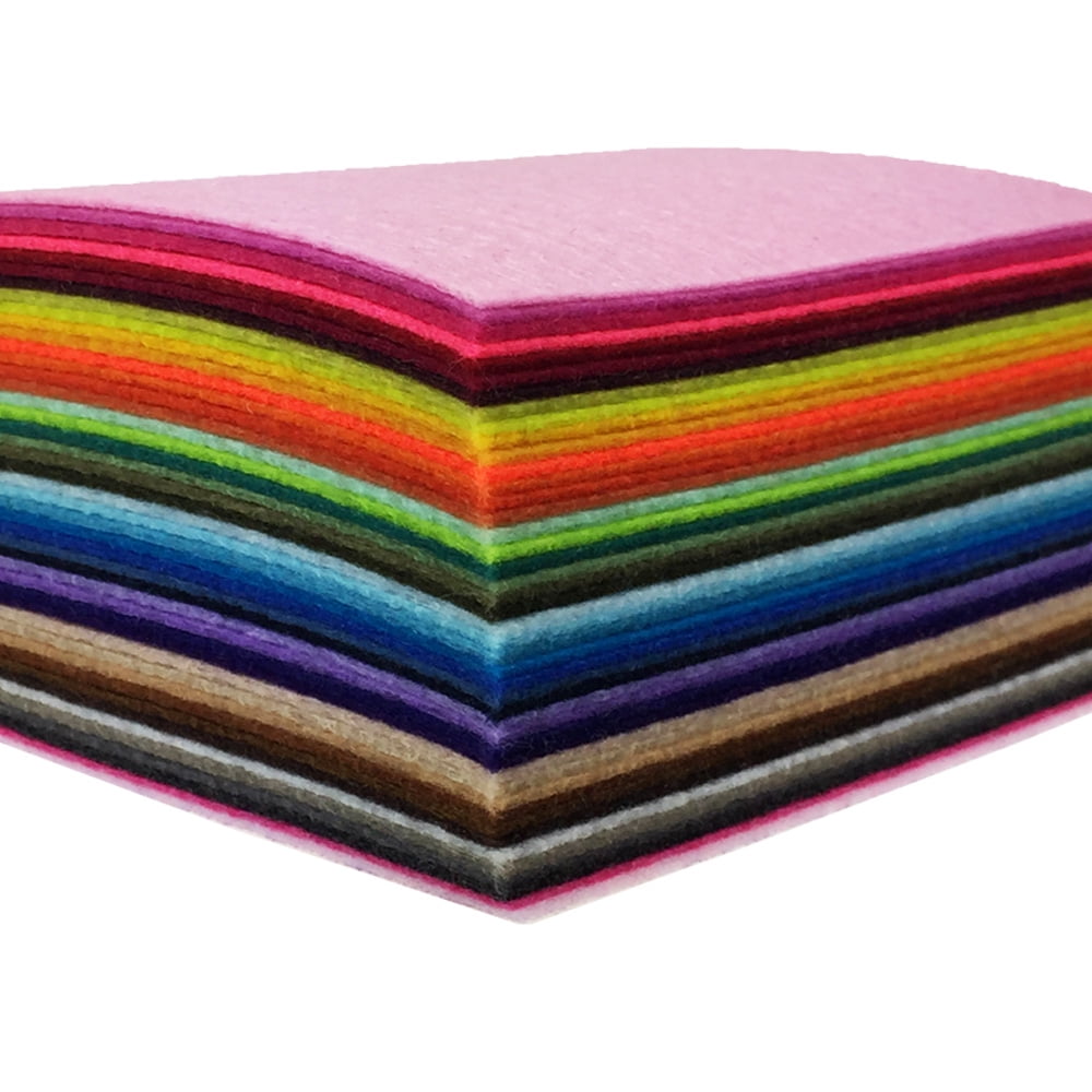 flic-flac 44PCS 4 x 4 inches (10 x 10cm) Assorted Color Felt Fabric ...