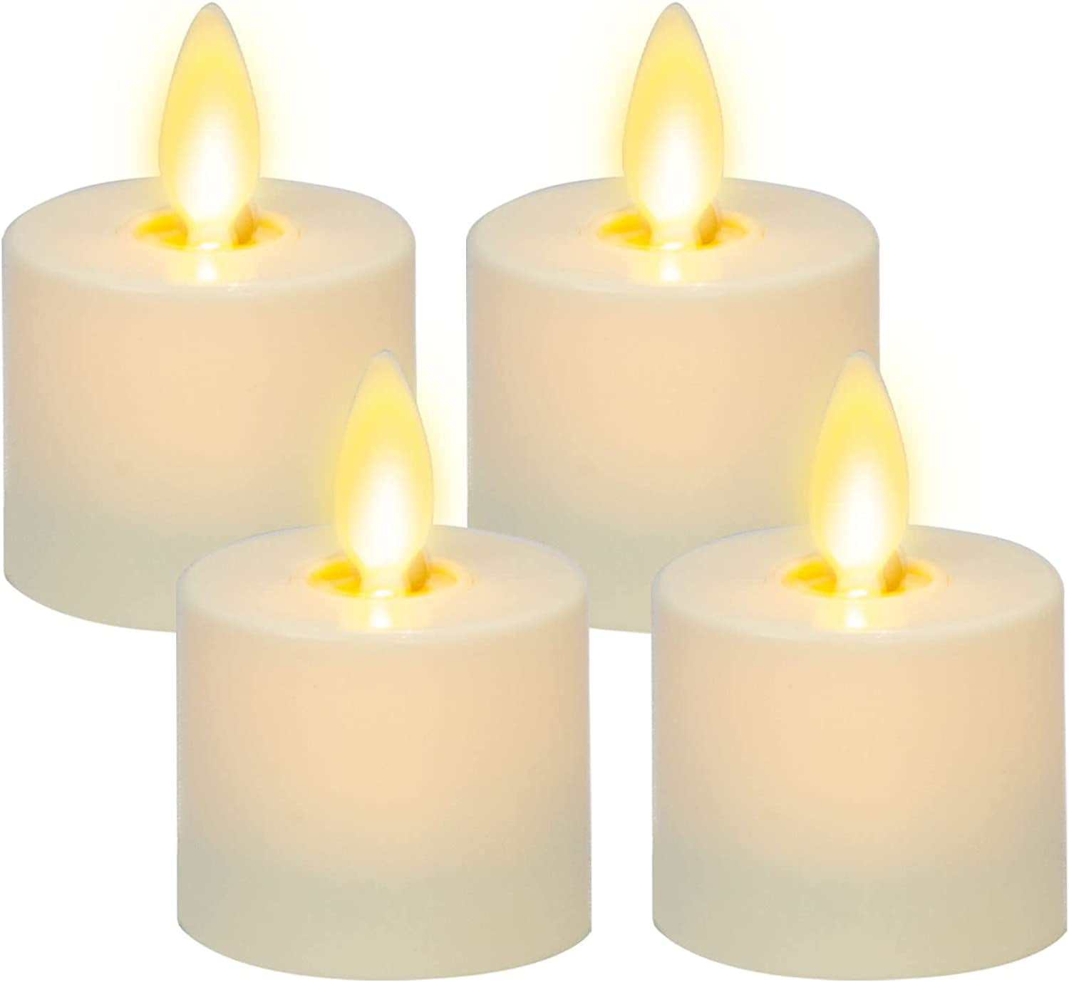 Flickering Flameless Pearl Ivory Tealights - Warm LED Light Flame ...