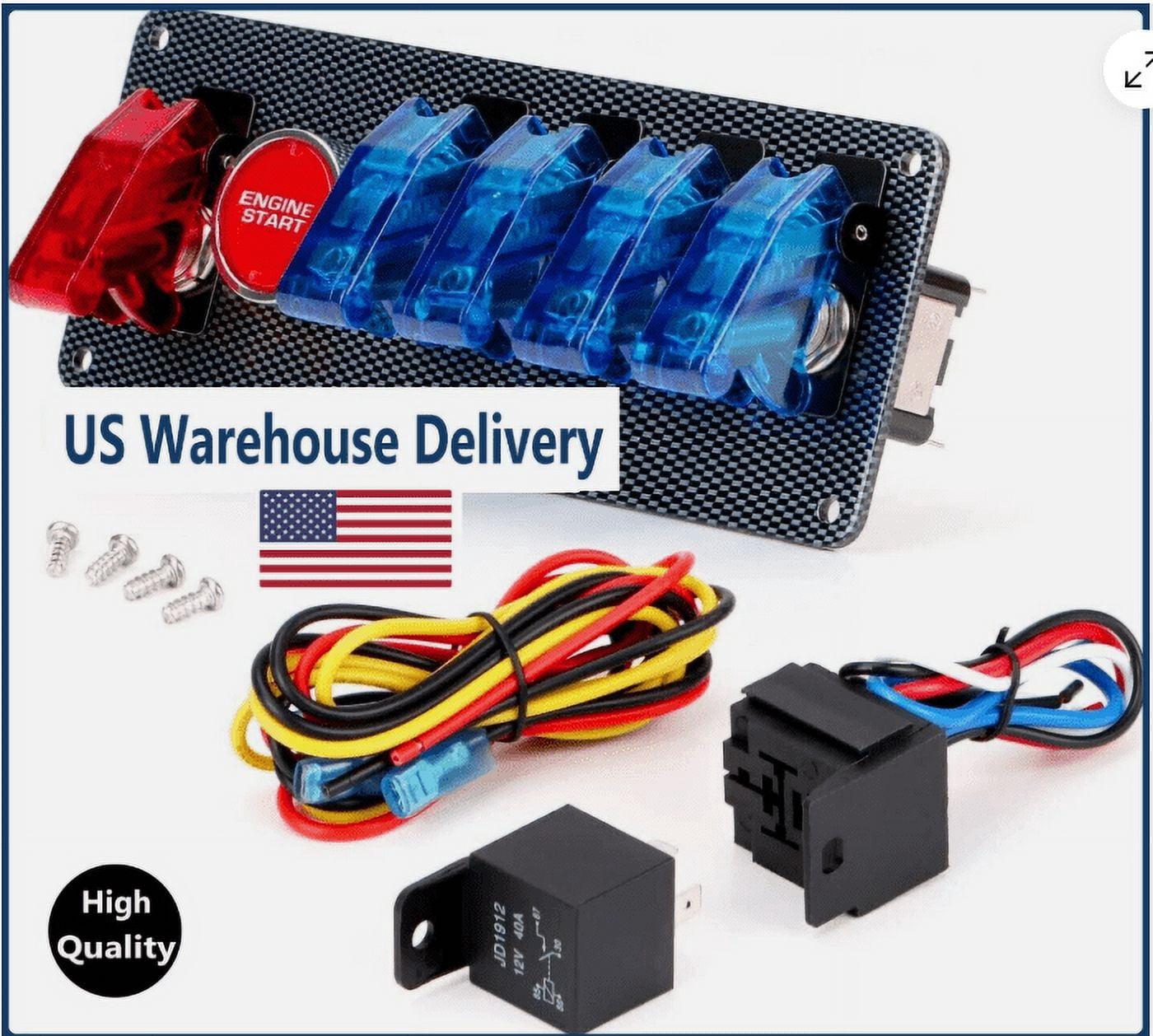 flip-up Ignition Switch Panel,5 in 1 car Engine Start Push Button led ...