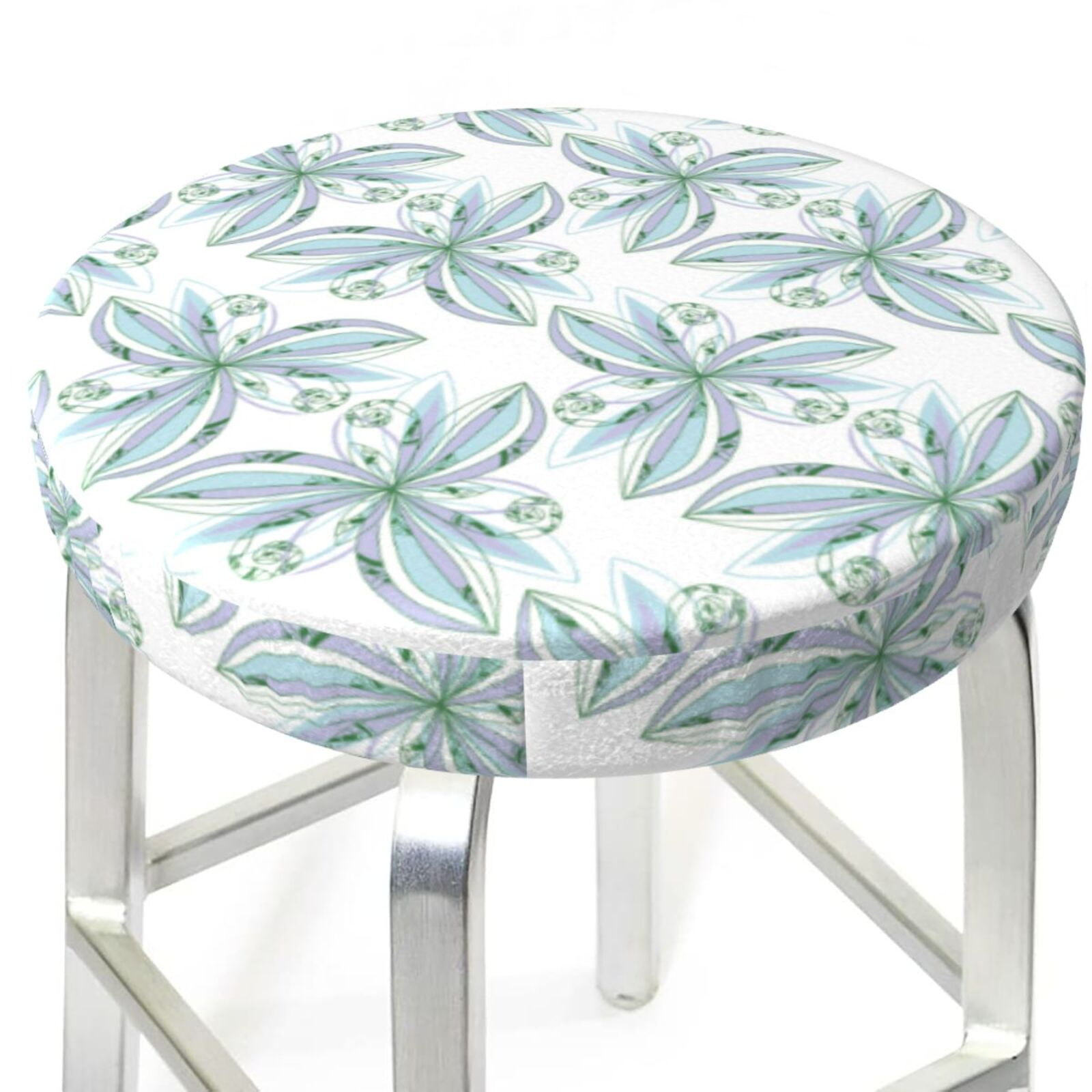 floral abstract Bar Stool Covers Round - Washable Round Seat Covers ...