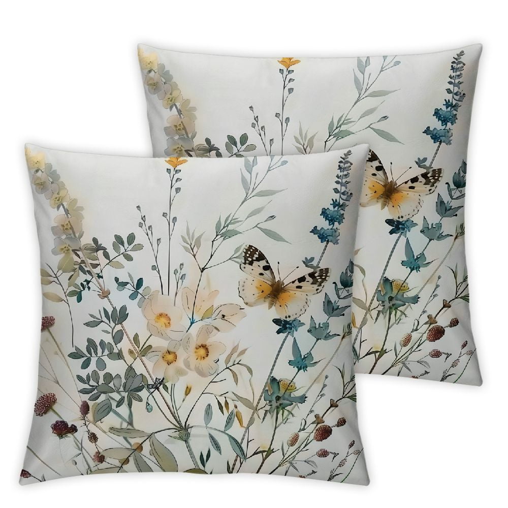 floral design butterfly Throw Pillow Cushion Case Short plush, Machine ...