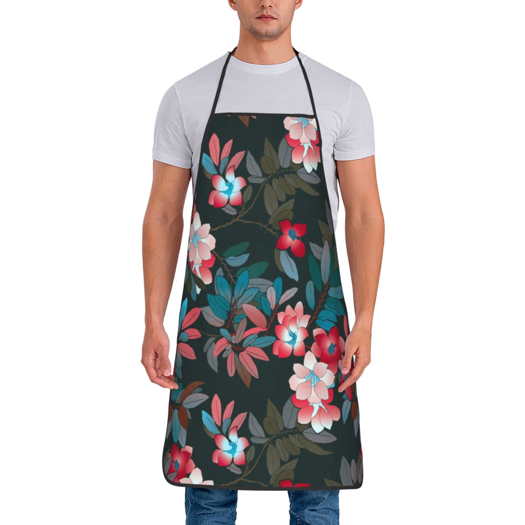 floral pattern background (10) Aprons for Women Men Waterproof Apron ...