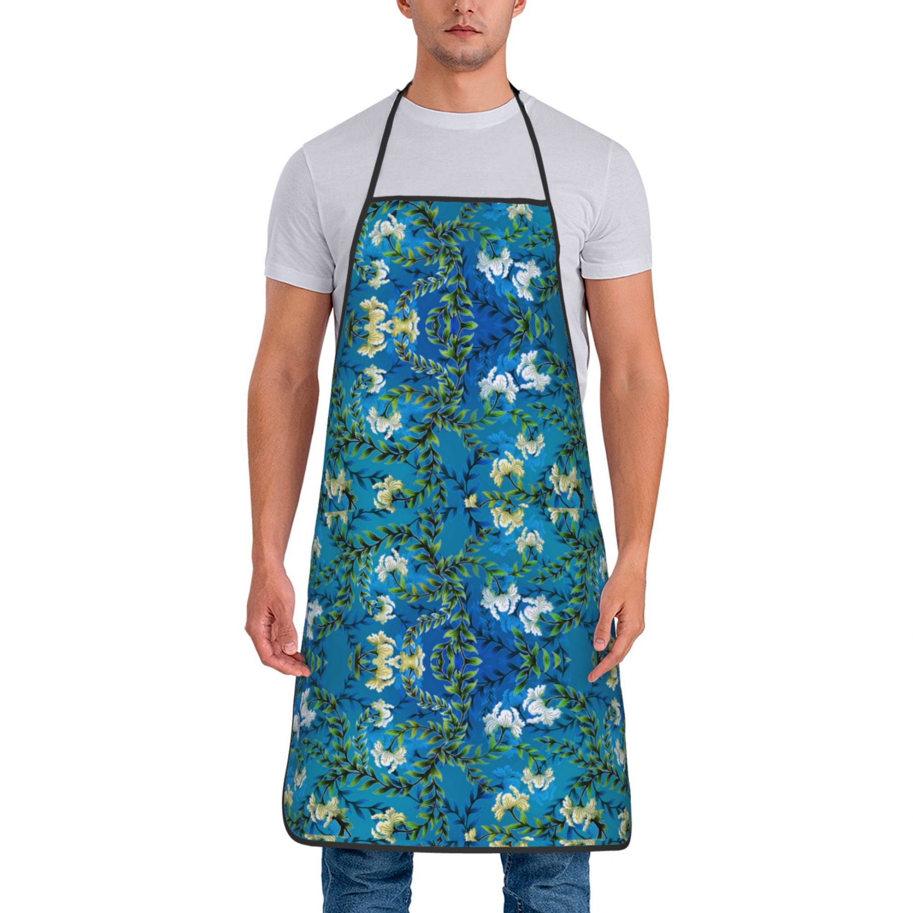 floral pattern background (12) Aprons for Women Men Waterproof Apron ...