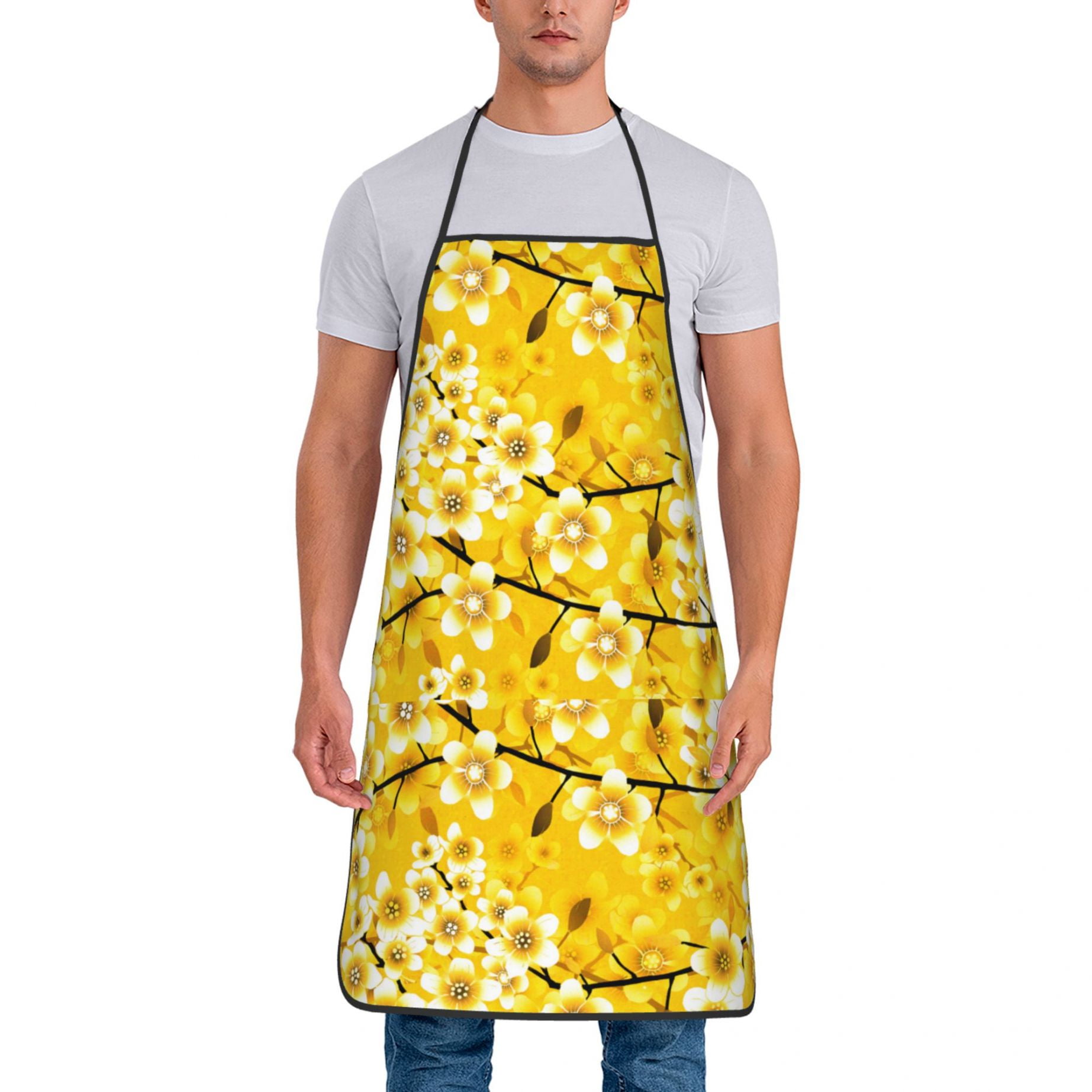floral pattern background (6) Aprons for Women Men Waterproof Apron ...