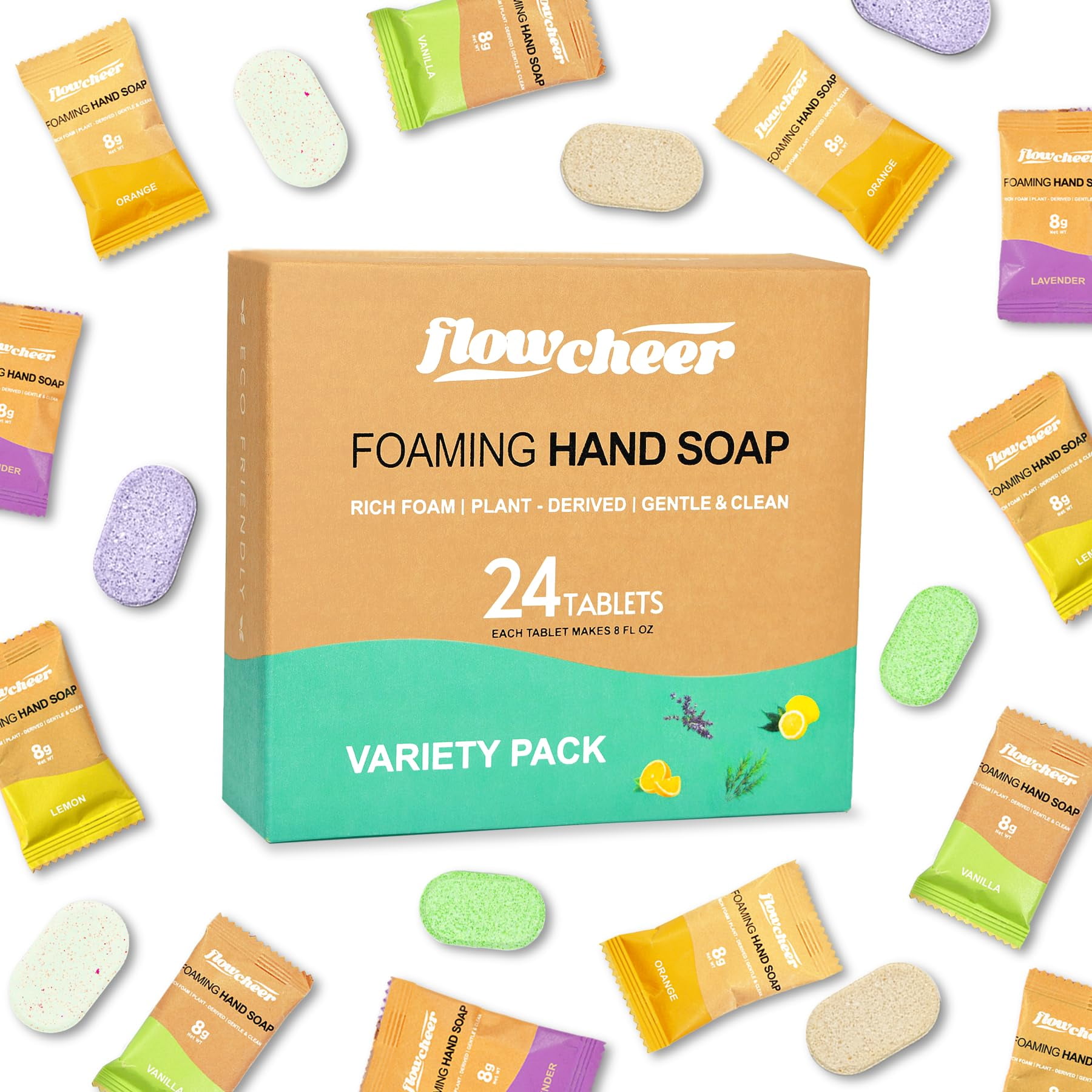 flowcheer Foaming Hand Soap DPF11 Refills Tablet - 24 Pack, Makes 192 ...