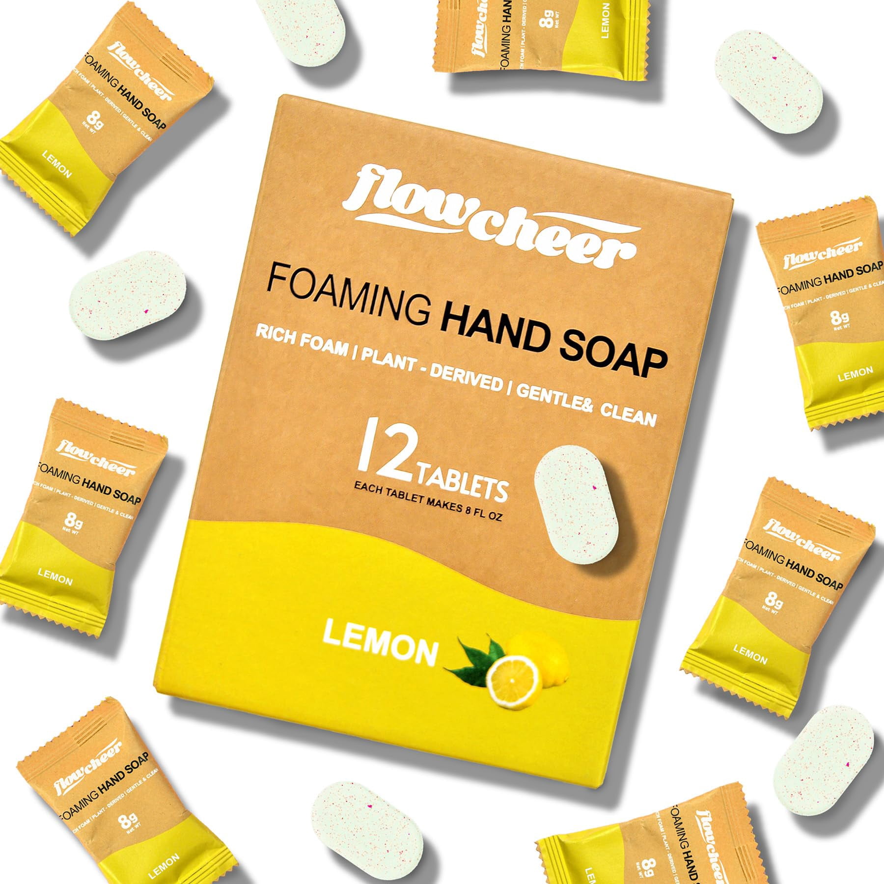 flowcheer Foaming Hand Soap TGF4 Tablet Refills-12 pack Makes 96 fl oz ...