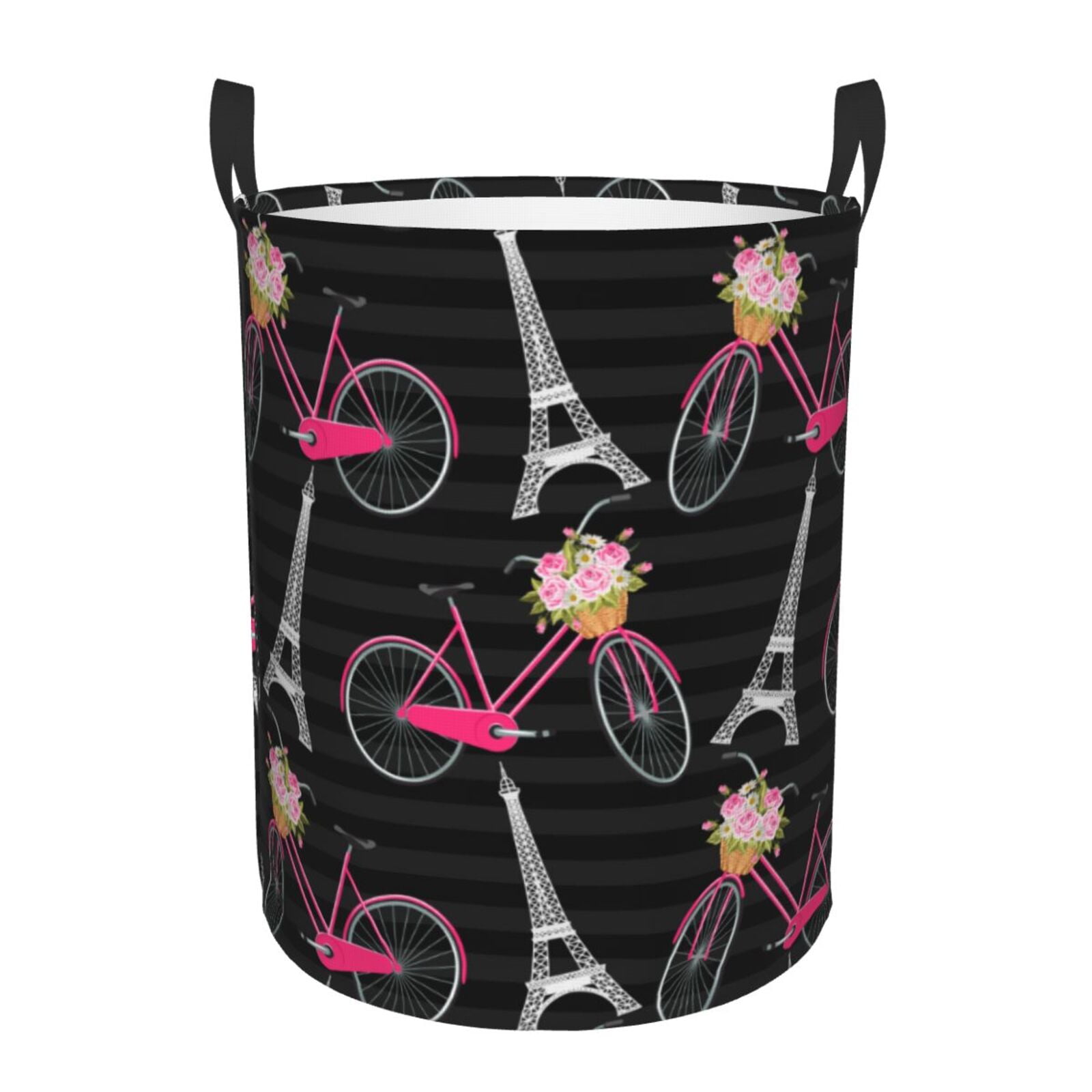 flower Tower bike Laundry Basket with Handles - Freestanding Laundry ...