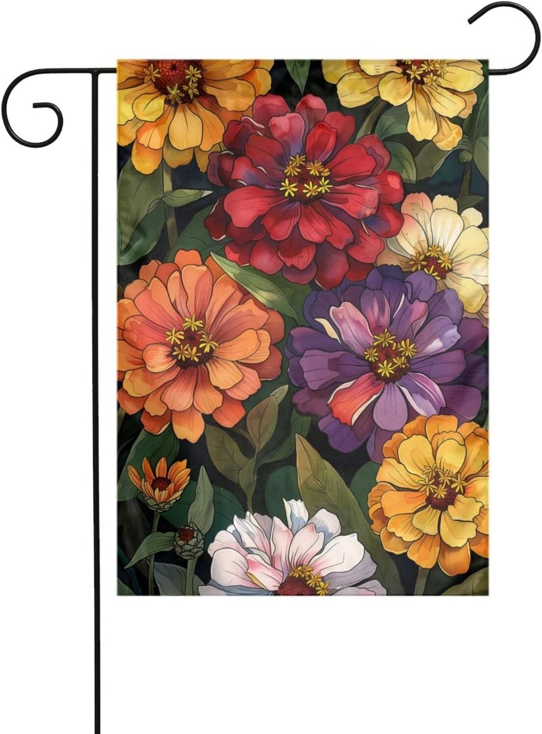 flower art Garden Flags Double Sided,Garden Flags for All Seasons ...