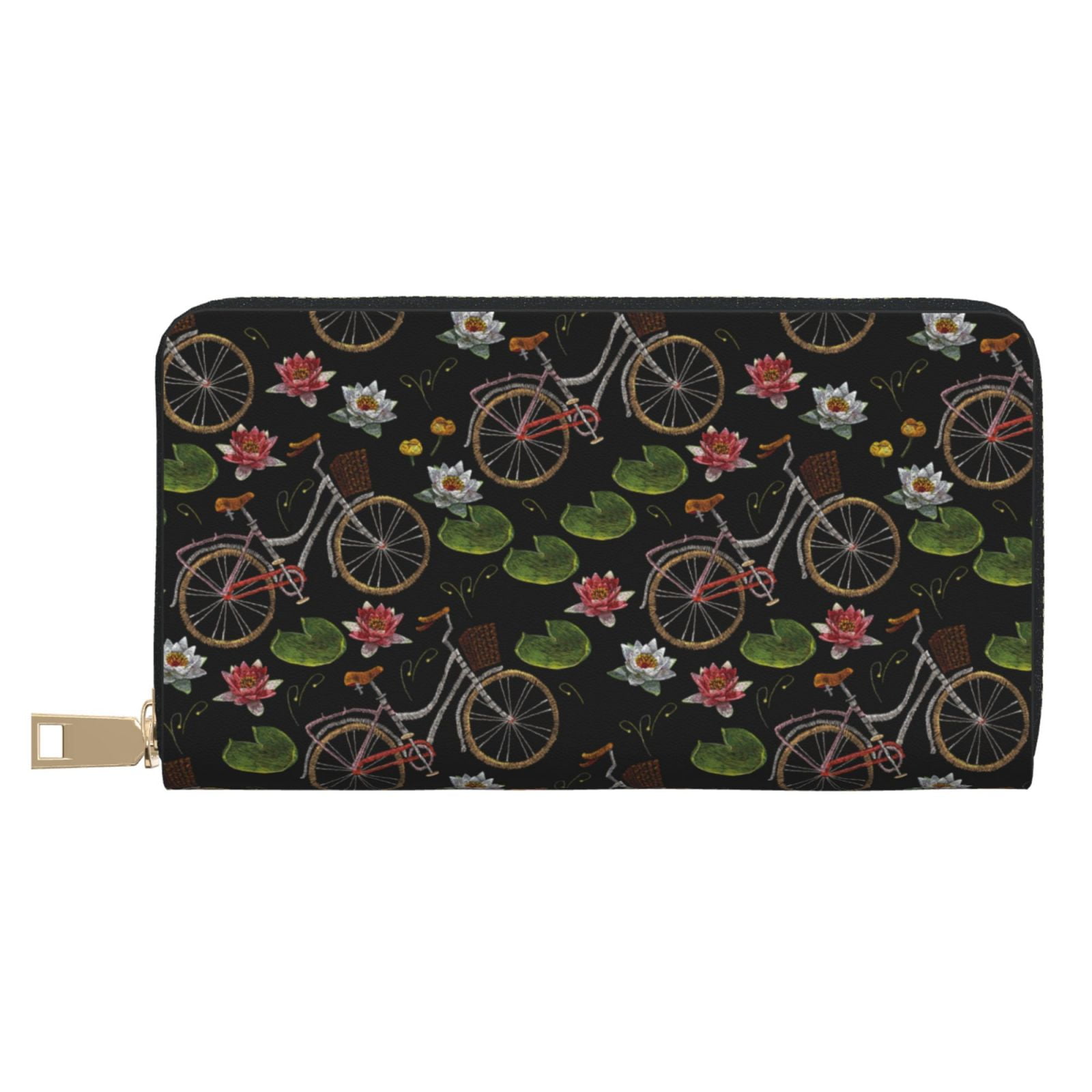 flower bike Wallet Women, Leather Bifold Multi Card Wallet, Women's ...