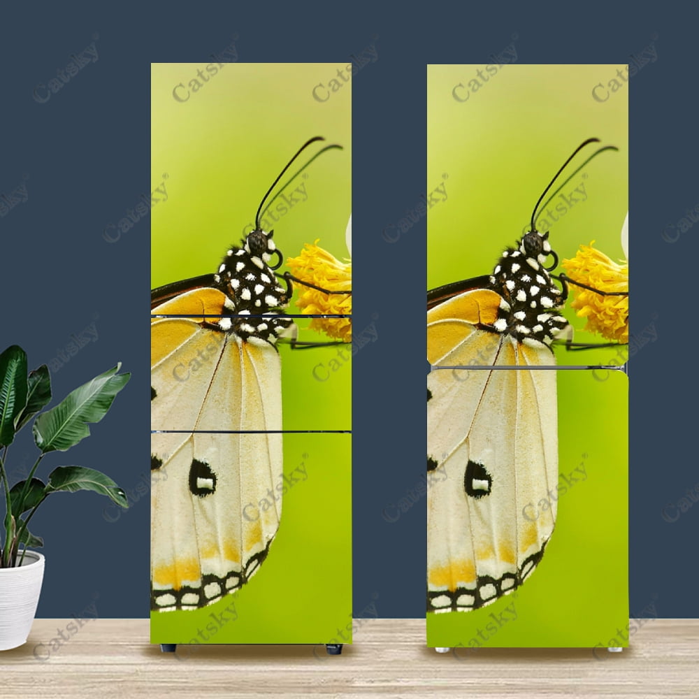 flower butterfly Refrigerator Stickers Home r Kitchen Murals DIY Wall ...