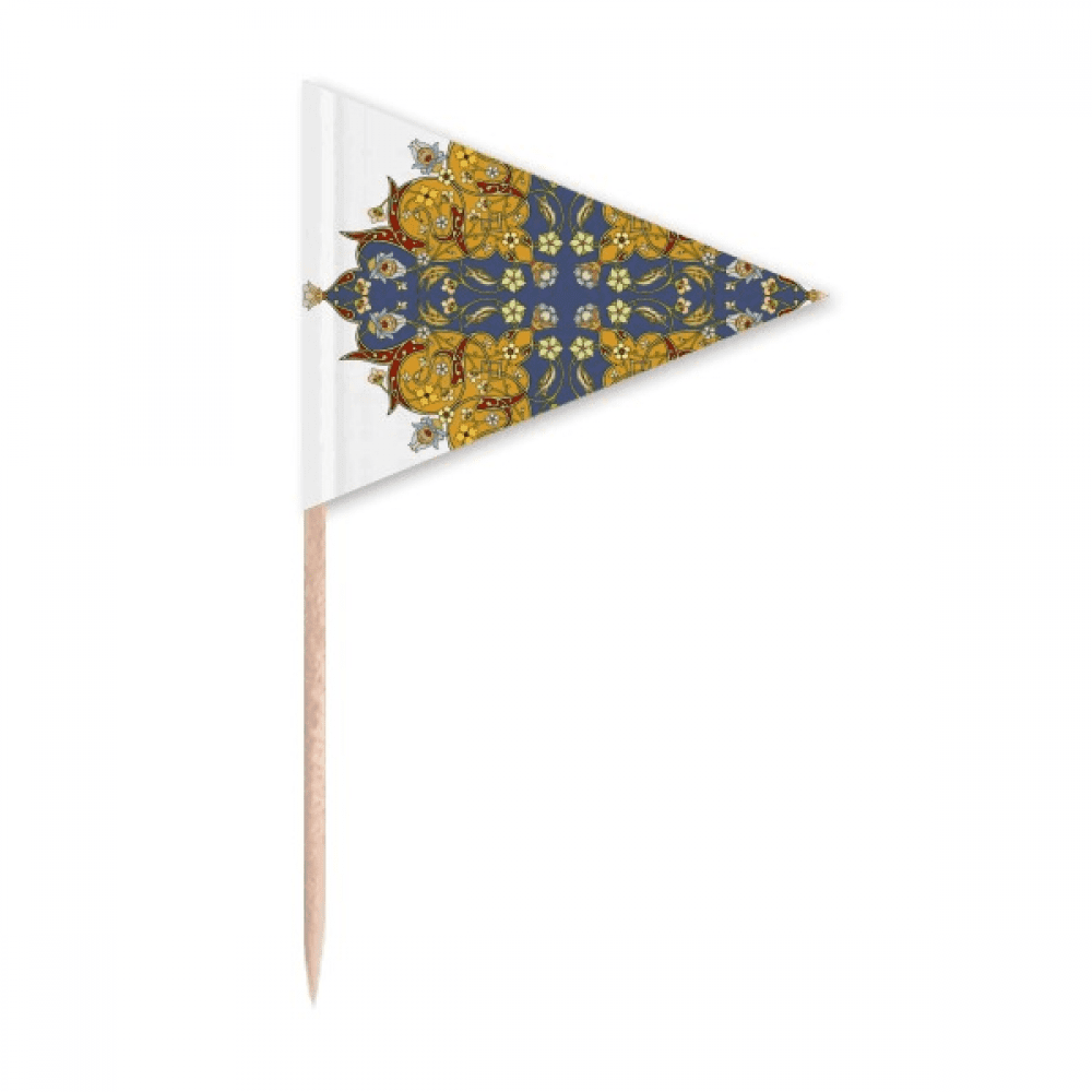 flower repeat illustration pattern Toothpick Triangle Cupcake Toppers ...