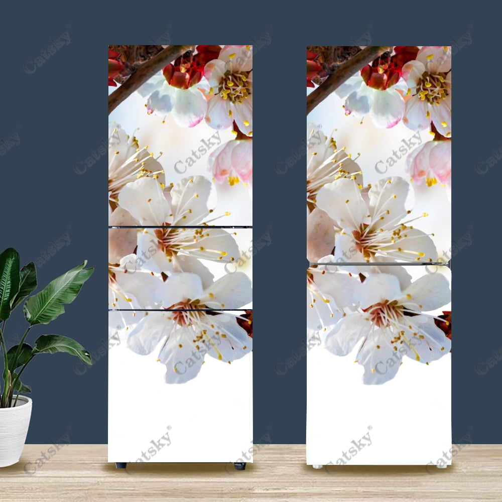 flower sakura Refrigerator Stickers Home Decor Kitchen Murals DIY Wall ...