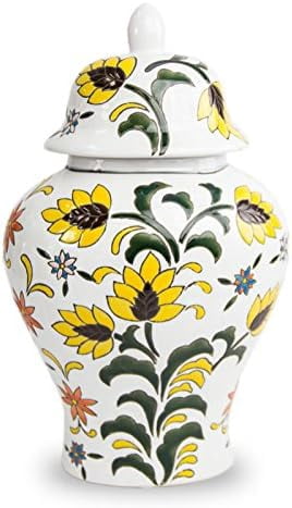 flower temple ceramic cremation urn - large - holds up to 200 cubic ...