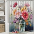 flowers vase watercolor painting beautiful pattern printed shower ...
