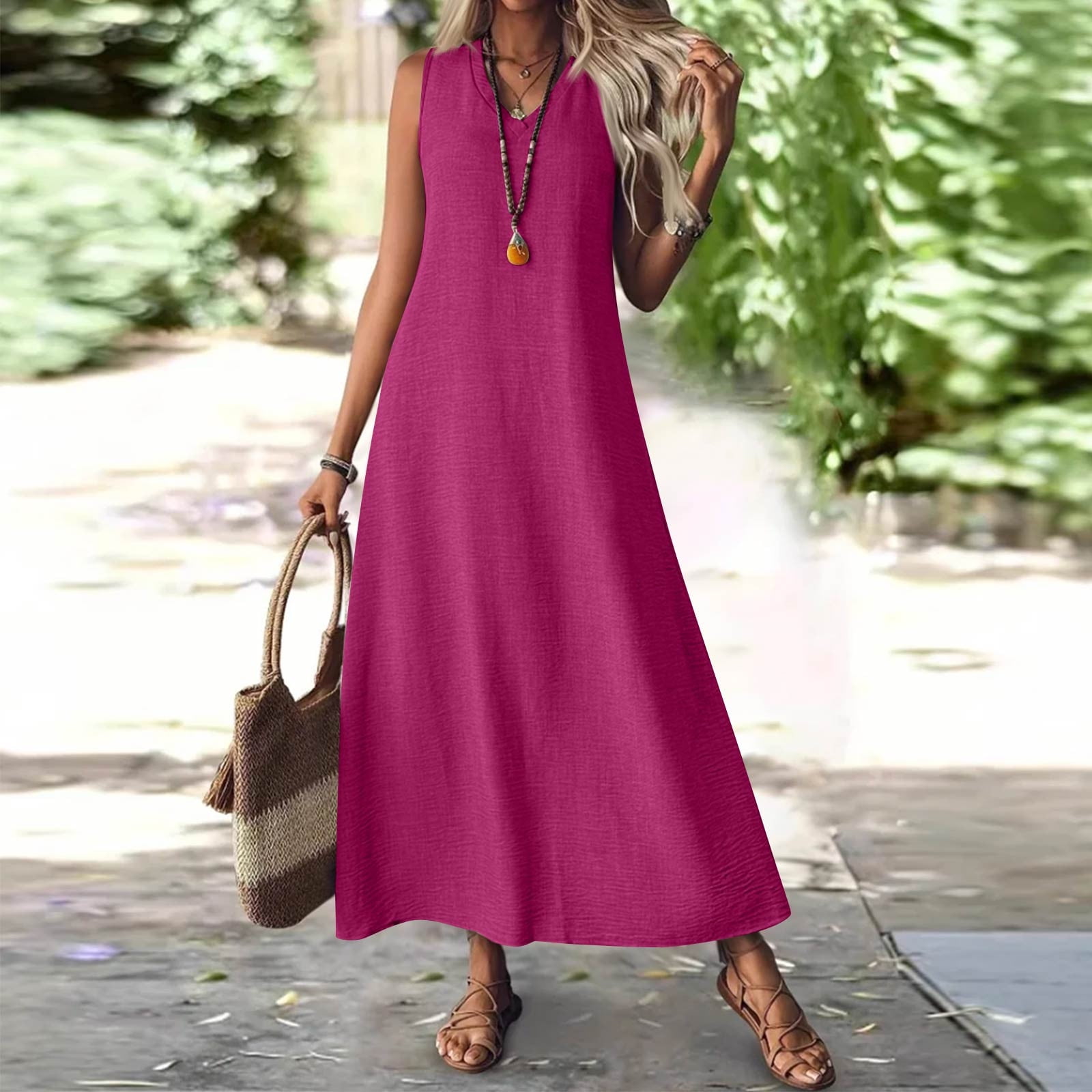 flowy beach dressWomen'S Cotton Linen Dress,Lightweight And Elegant ...