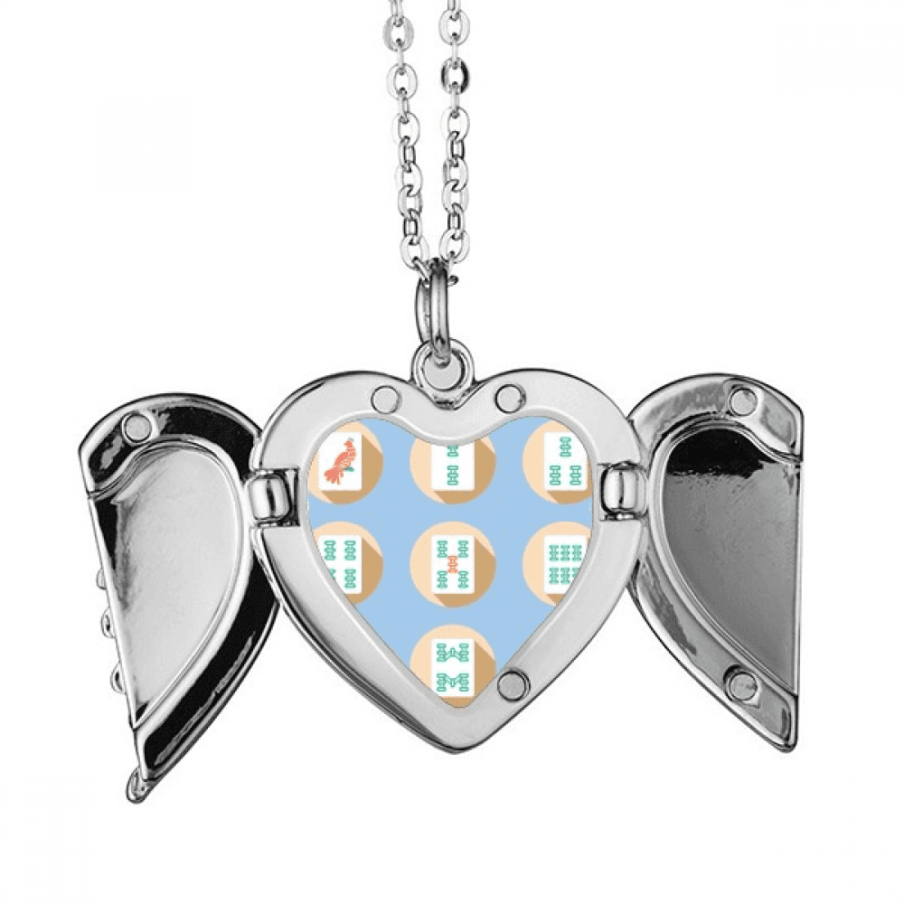flush mahjong slot game art deco fashion angel wings necklpendant ...