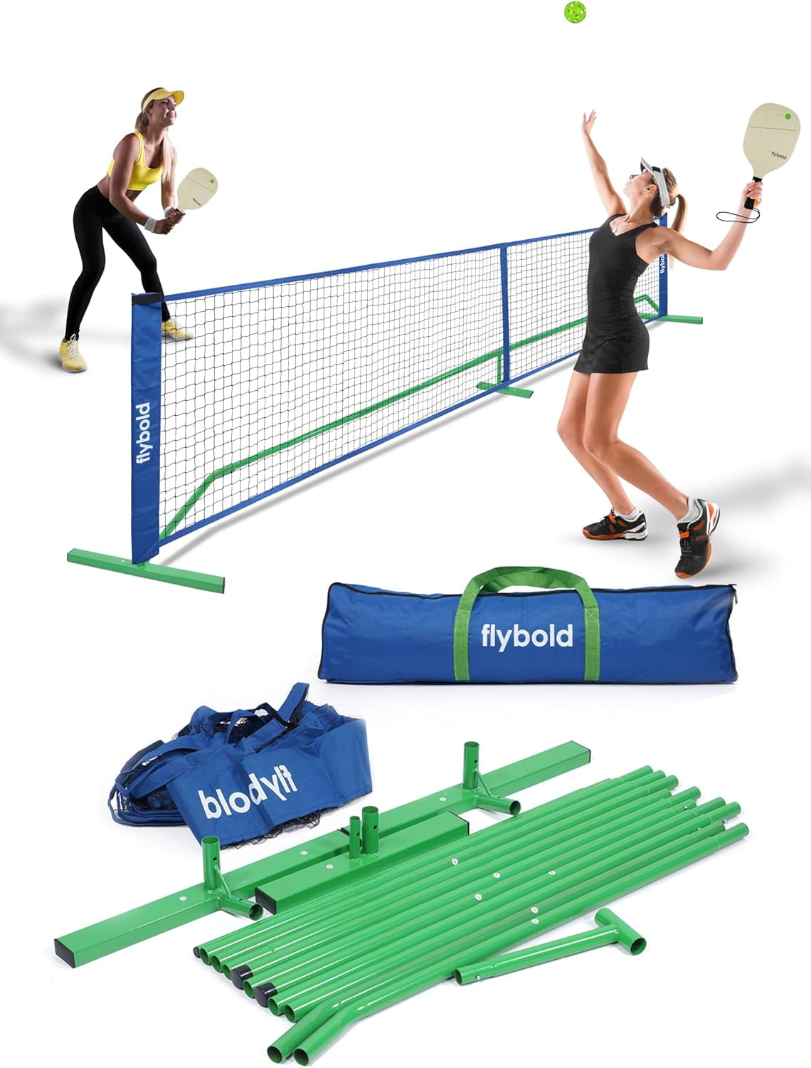 flybold Pickleball Net Set – Lightweight Metal Frame, Easy Setup with ...
