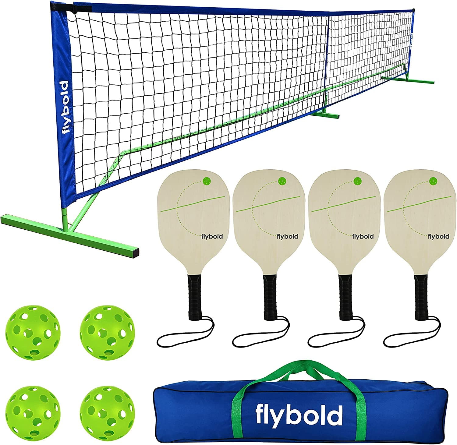 Flybold Pickleball Set for Indoor & Outdoor Driveway | Portable ...