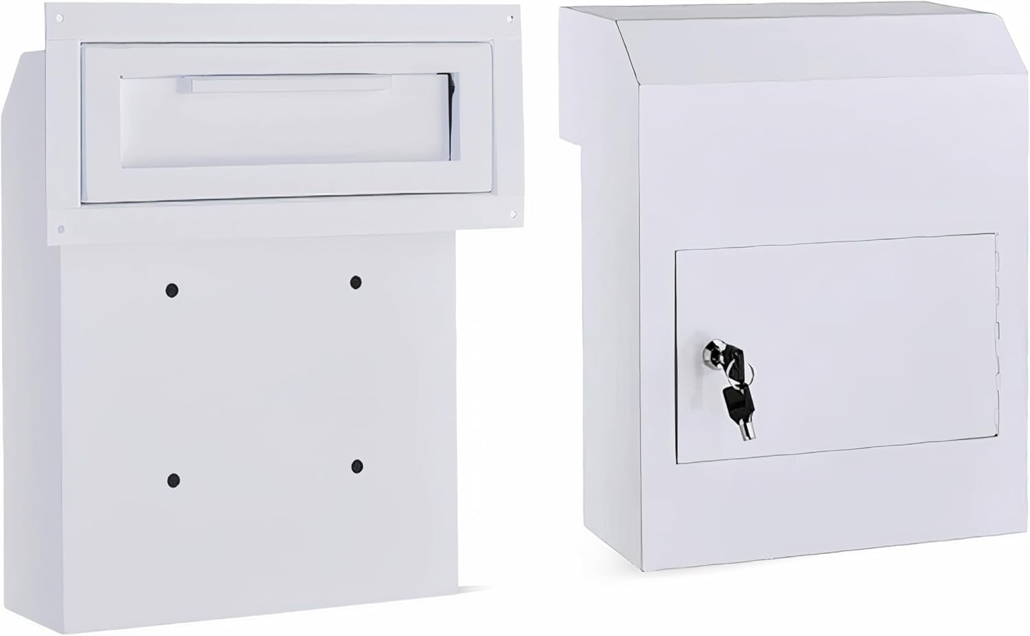 flybold Through-the-Door Locking Key Drop Box Heavy Duty Rainproof Door ...